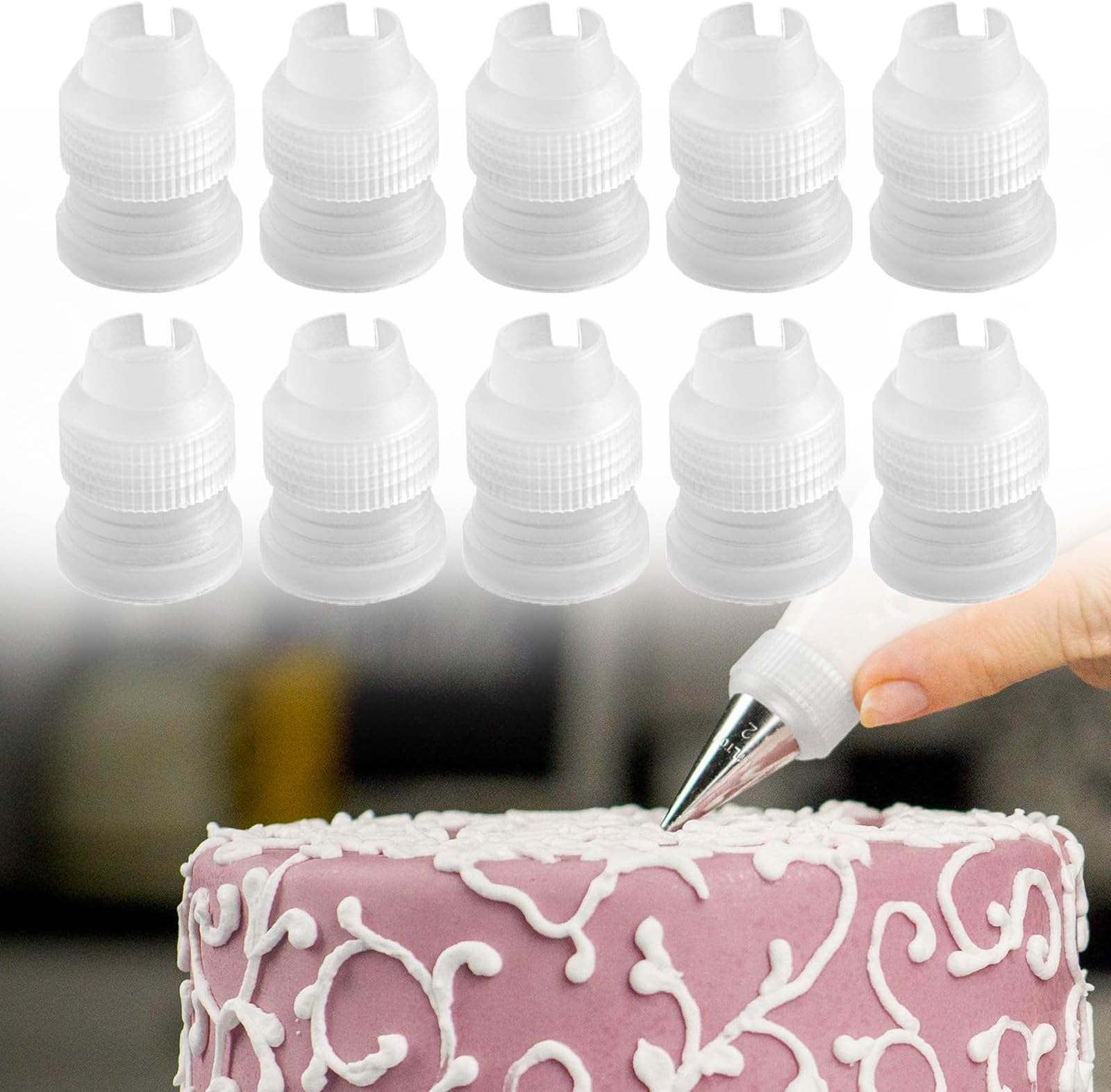 Amazon.com: Shappy Plastic Standard Couplers Cake Decorating Coupler ...