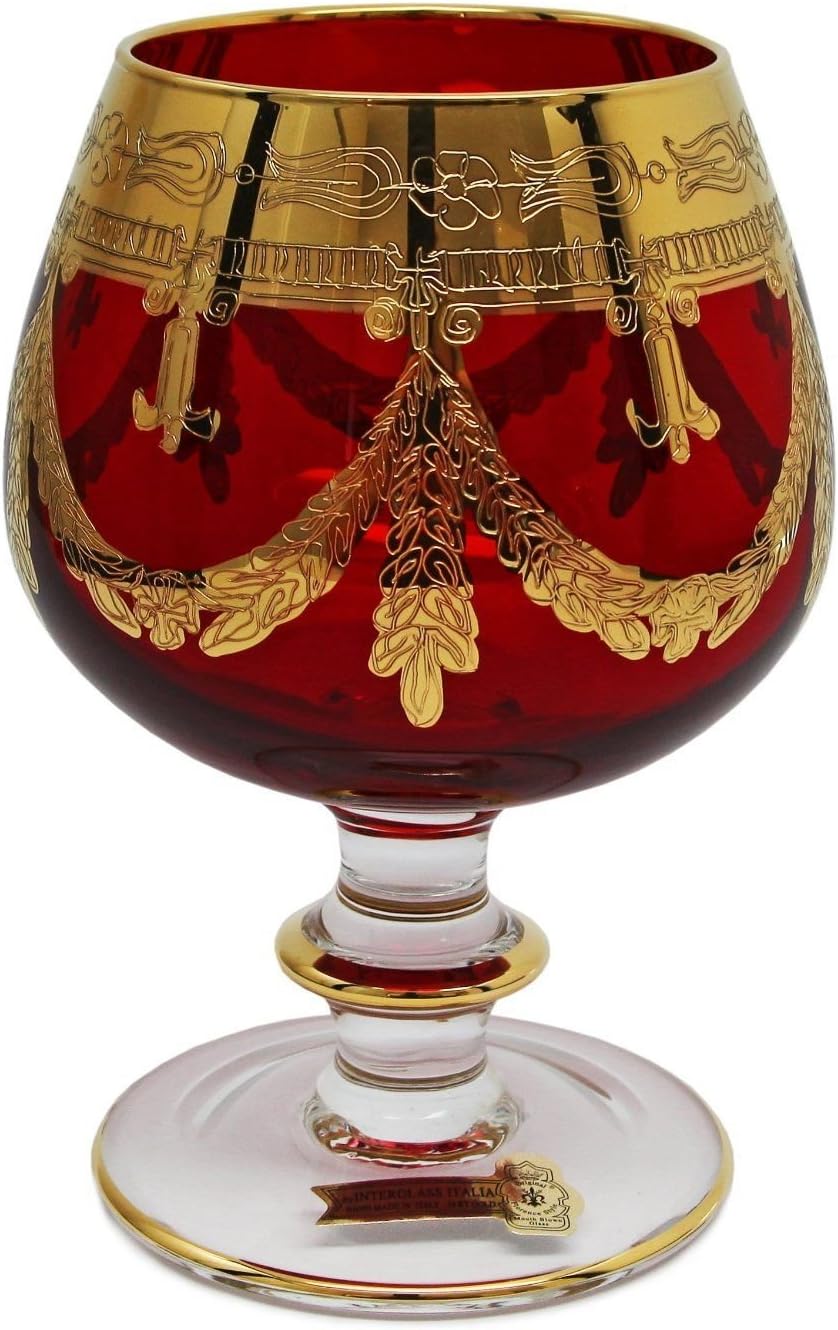 Amazon.com | Interglass taly Ruby Red Crystal Brandy Snifters Vintage ...