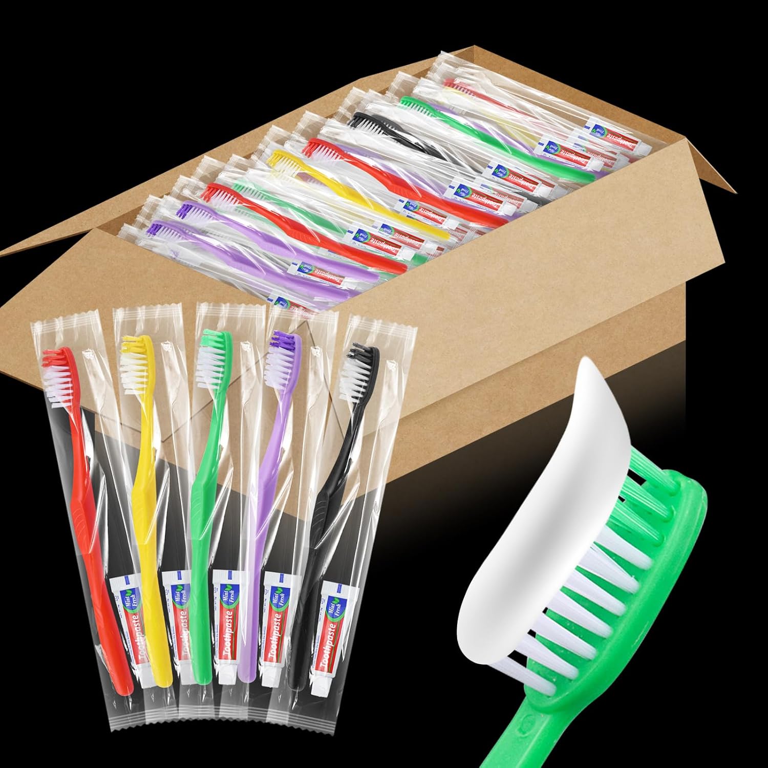 Amazon.com : HAIFOTRVA 400pcs Disposable Toothbrushes with Toothpaste ...