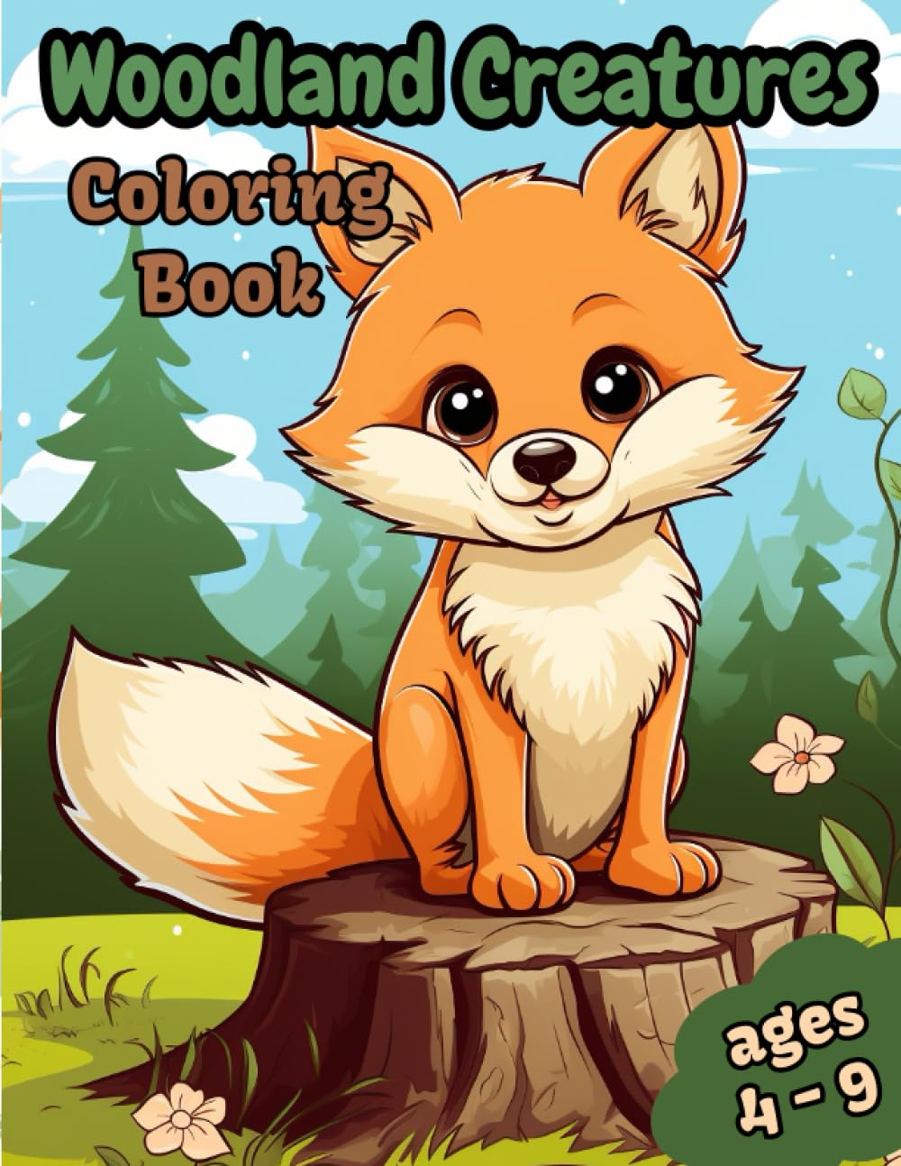 Woodland Creatures Coloring Book: Animal Coloring Book - Baby Animals ...