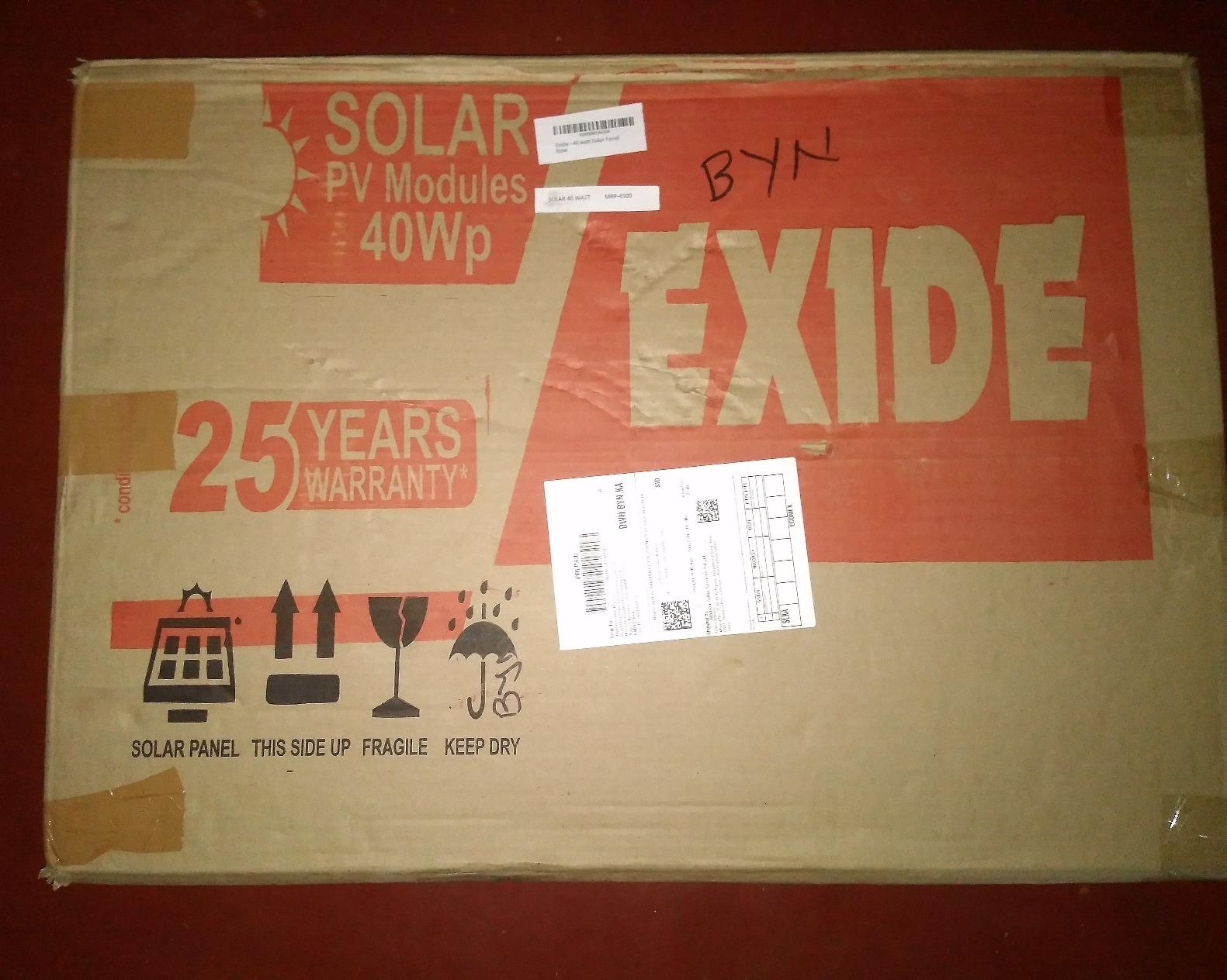 Exide - 40 watt Solar Panel : Amazon.in: Garden & Outdoors