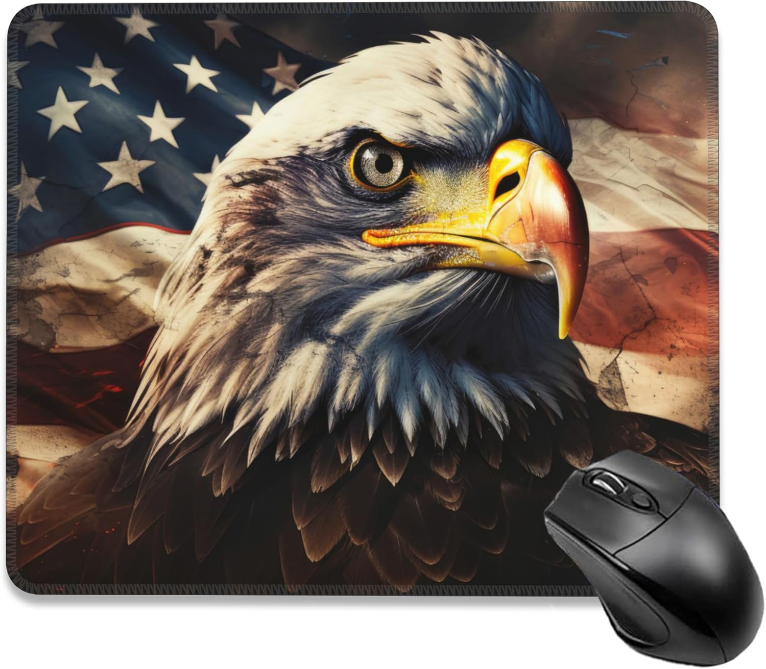 Amazon.com: Mouse Pad, Bald Eagle On American Flag Mouse Pads for Desk ...