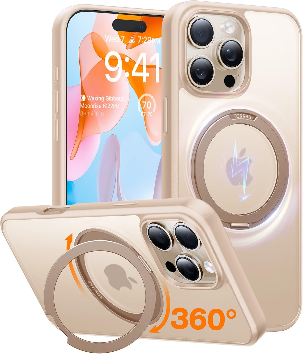 Amazon.com: TORRAS 360°Rotatable Magnetic for iPhone 16 Pro Case 6.3 inch, Fit for MagSafe 16 ...