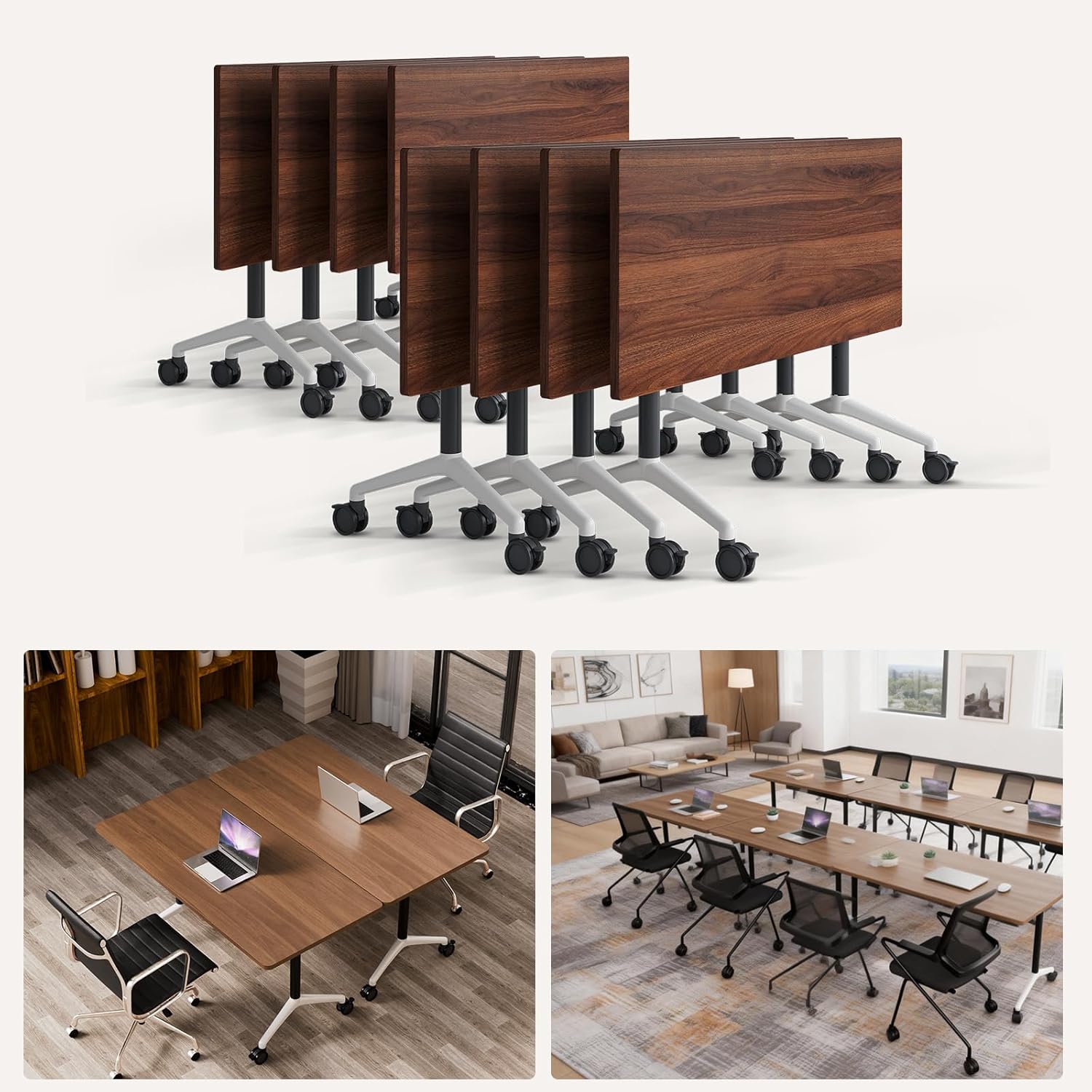 Amazon.com: Usosidam Office Folding Conference Room Table,6 Pack ...