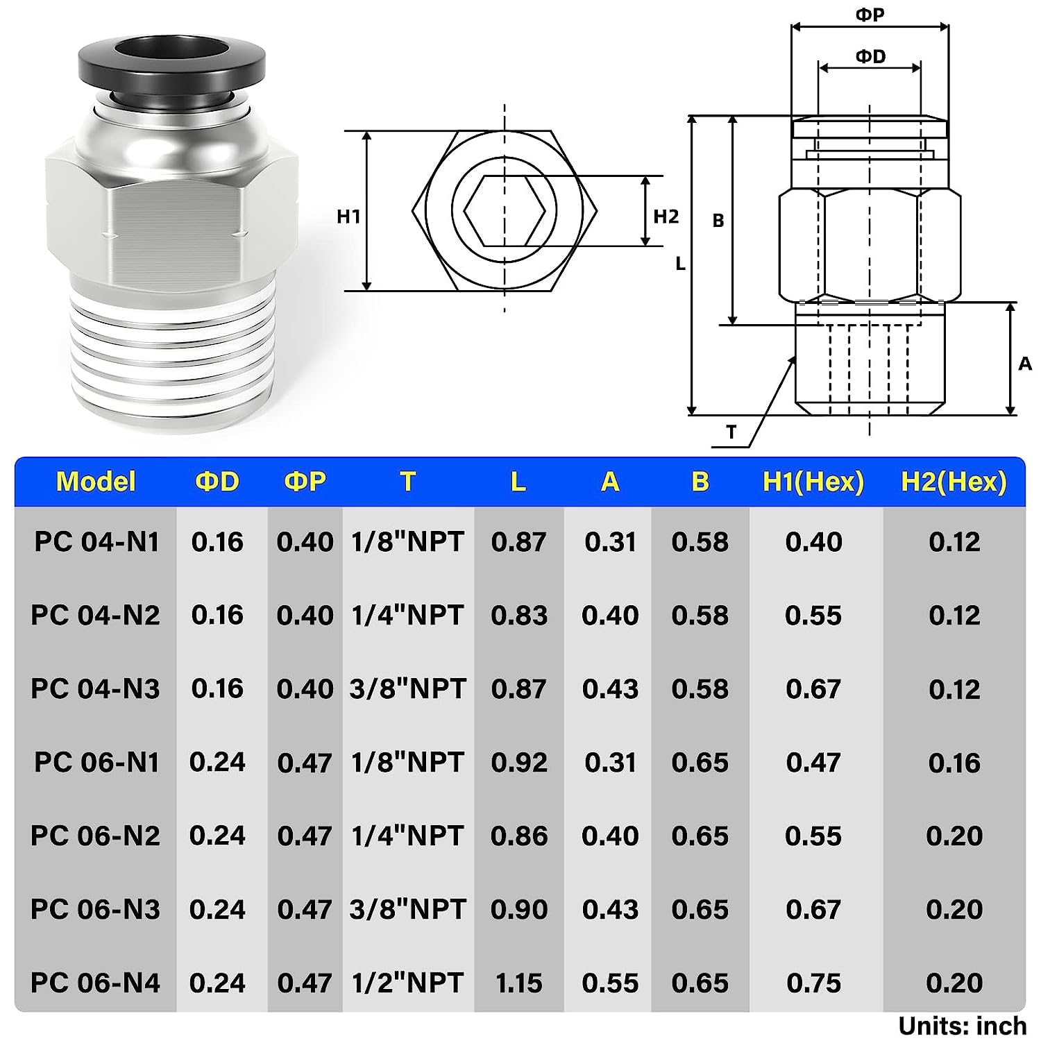 Snapklik.com : TAILONZ PNEUMATIC Elbow And Straight Combination 6MM ...