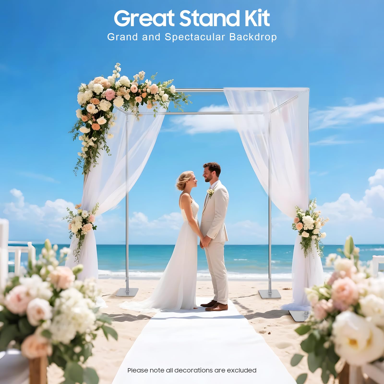 Snapklik.com : 10FT Adjustable 4 Post Height Canopy Mandap Hardware Kit ...