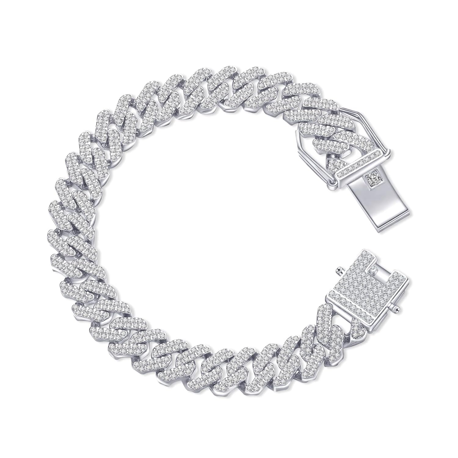 Buy MEENAZ Mc Stan bracelet for men Cuban Link Chain Silver Bracelet ...