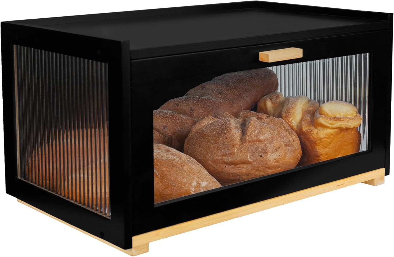 Amazon.com: MinBoo Bamboo Bread Box for Kitchen Counter-Large Capacity ...