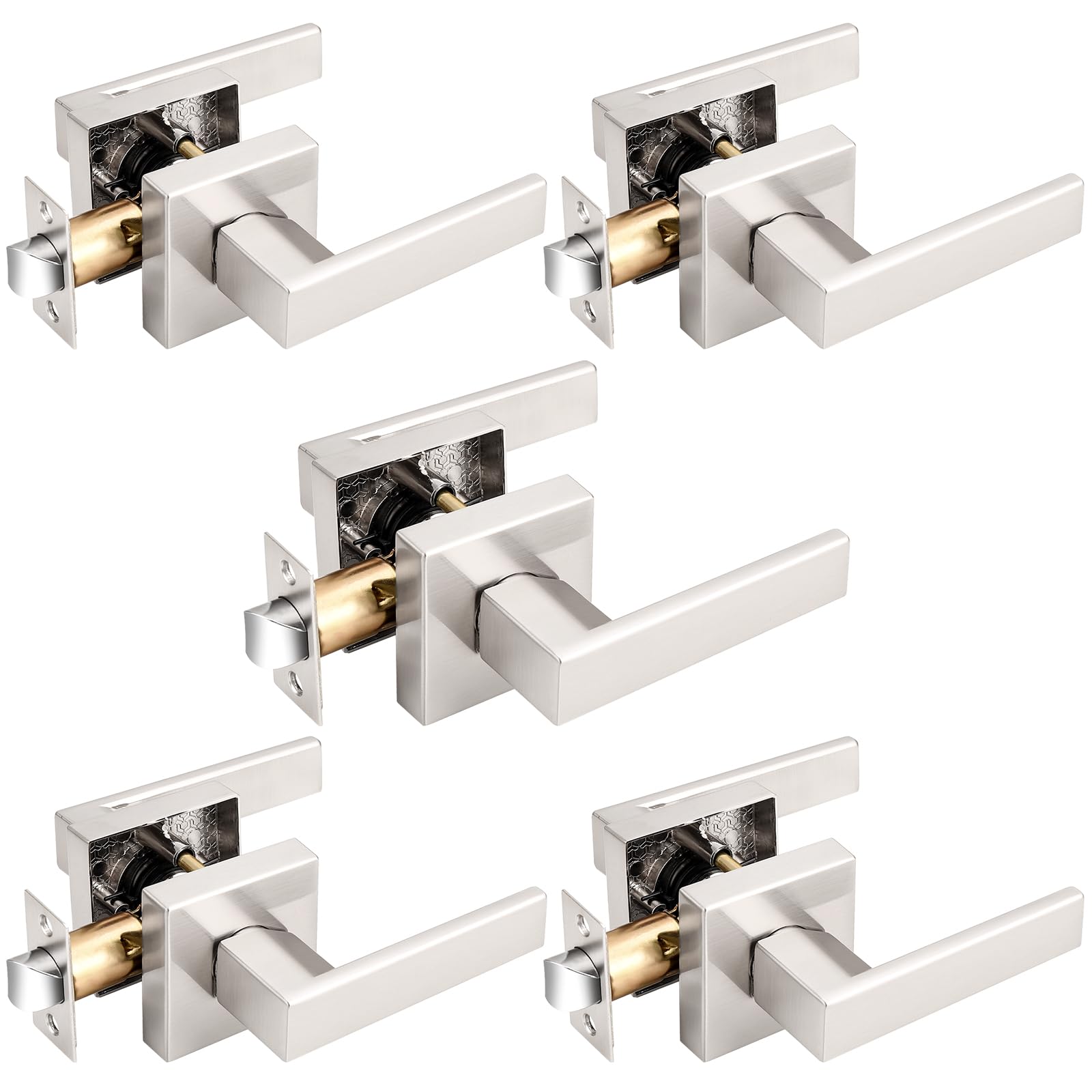 Snapklik.com : Probrico Interior Brushed Nickel Door Handle, Heavy Duty ...