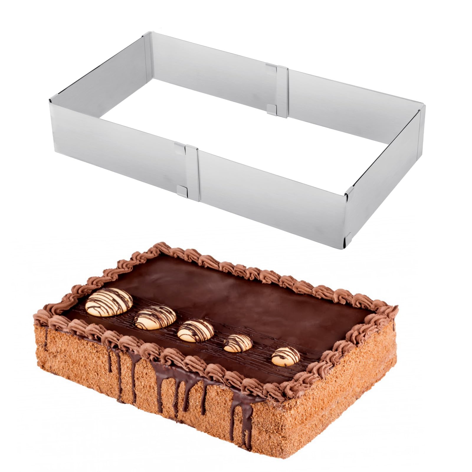 Amazon.com: EORTA Stainless Steel Cake Mold Adjustable Cake Ring from 5 ...