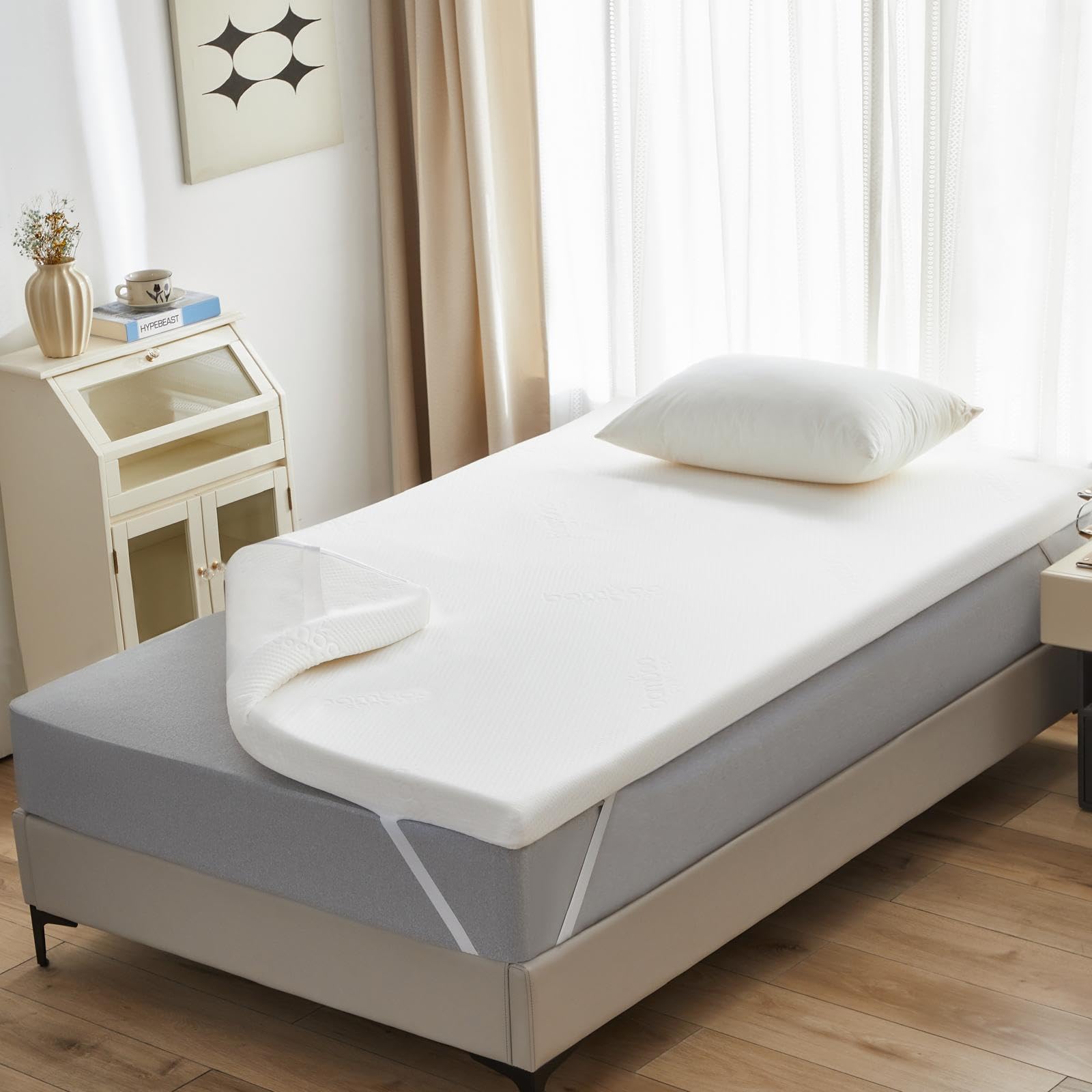 Memory Foam Mattress Topper 4ft/Small Double Bed (7cm Thick) Premium ...