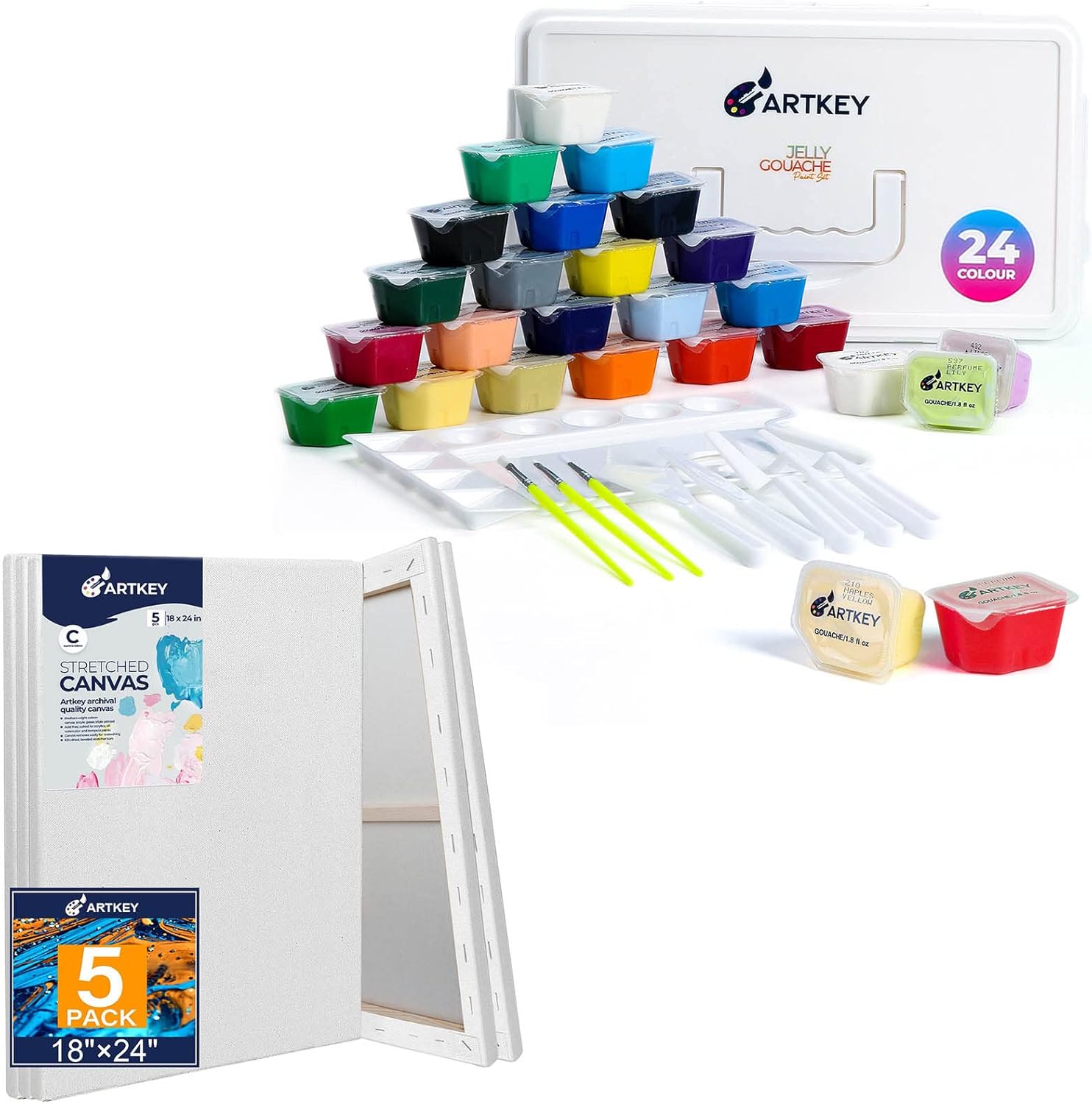 Amazon.com: Stretched Canvases for Painting 18x24 Inch 5-Pack, Jelly ...