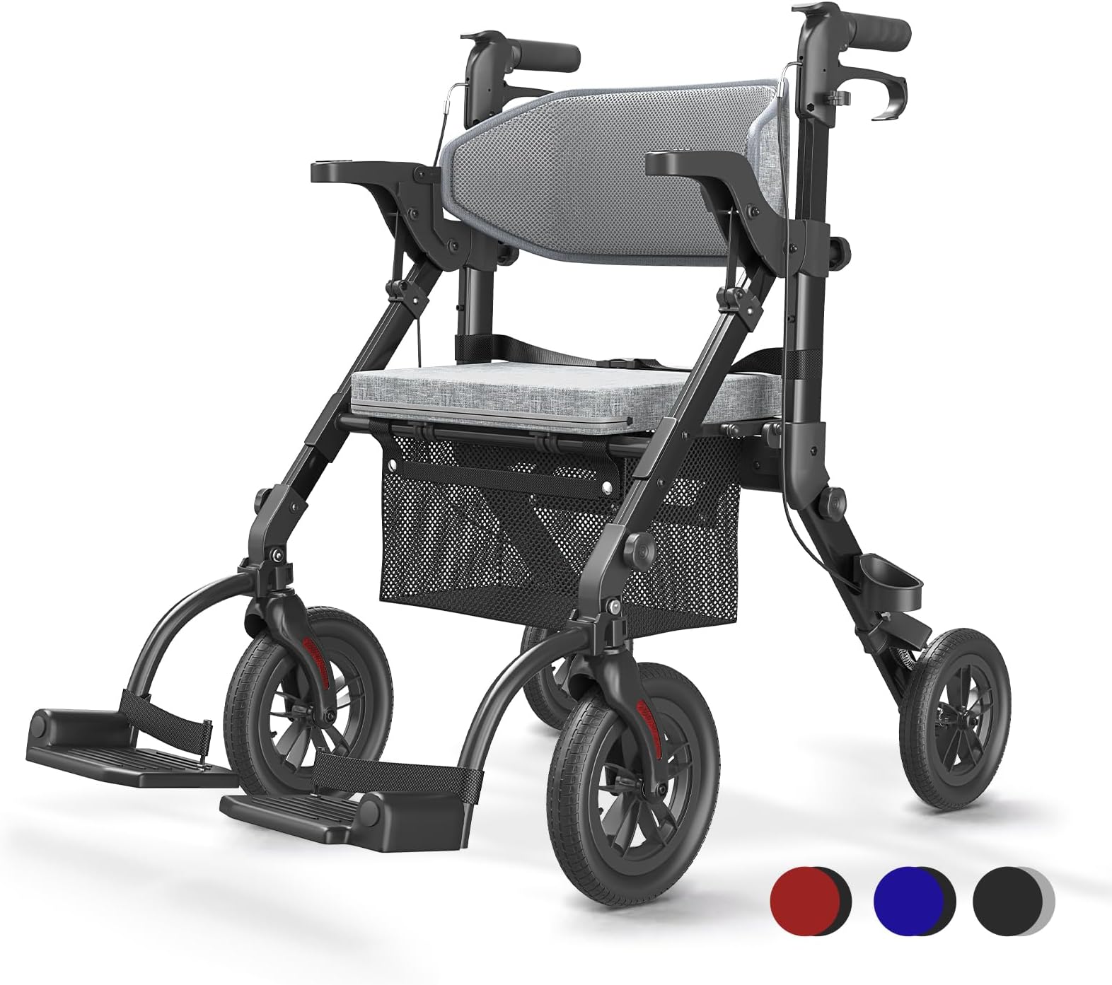 Amazon.com: Drive Medical 795BK Duet Folding Transport Wheelchair and ...