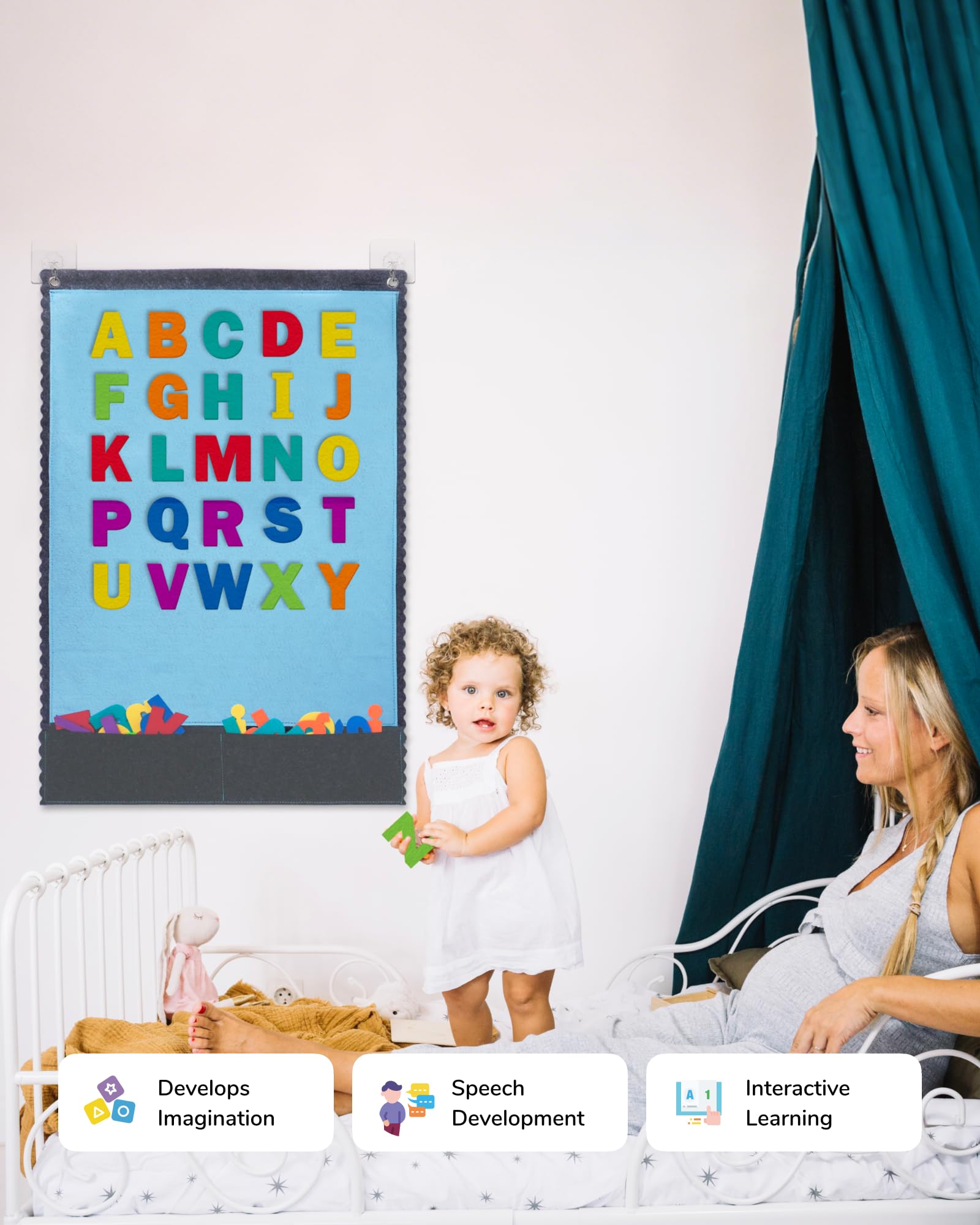 Snapklik.com : CHEFAN Felt Board - Large Flannel Board For Wall, 104 ...