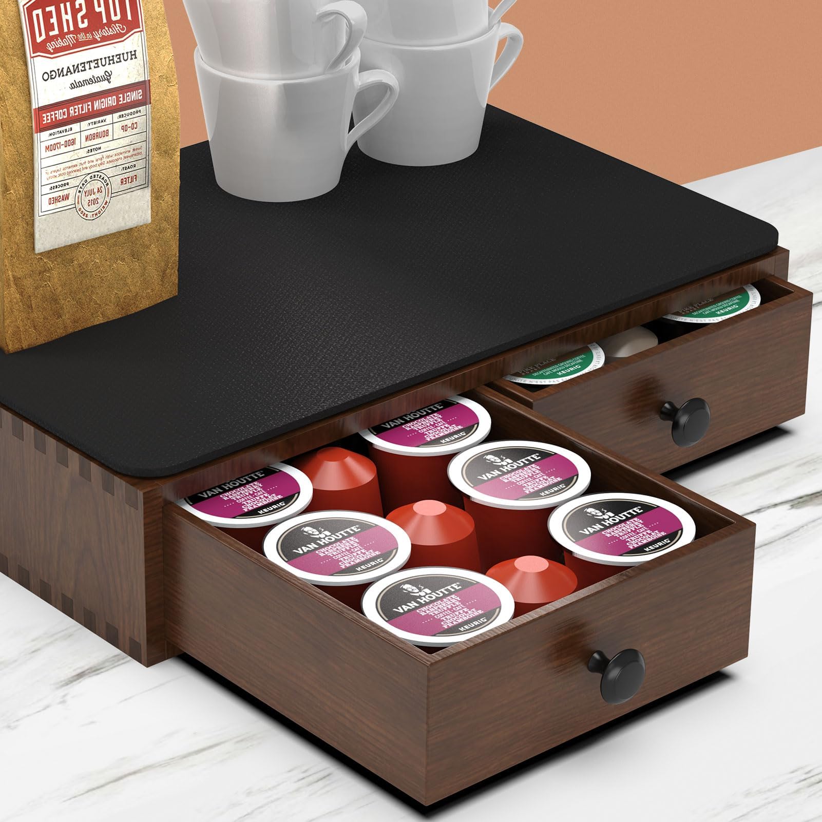 Amazon.com: KLM K Cup Holder Drawer - Coffee Pod Organizer for Counter ...