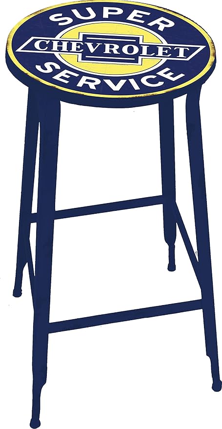 Amazon.com: Corvette Central Chevy Service Metal Stool : Home & Kitchen