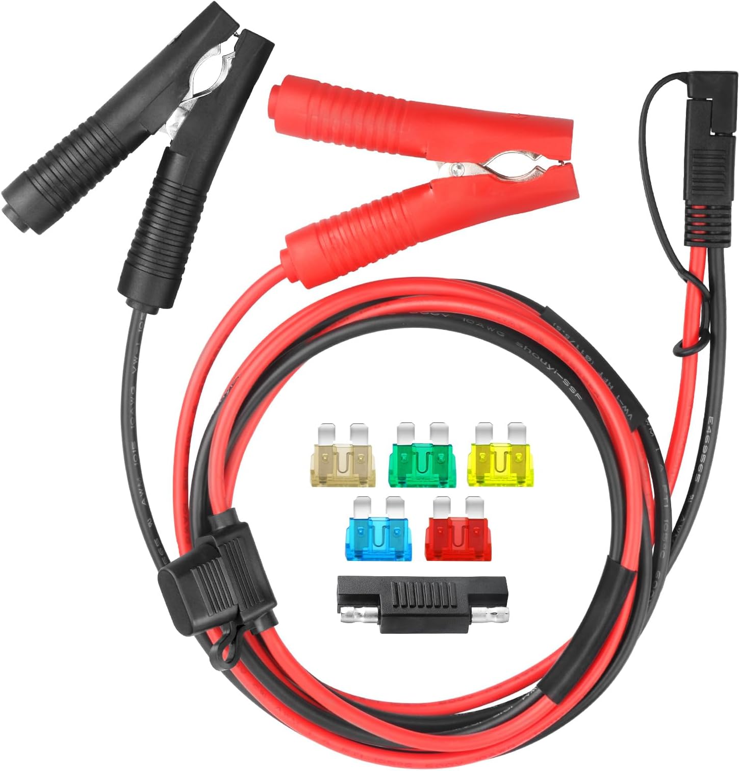 Amazon.com: Billion wealth 10AWG Battery Alligator Clips to SAE Quick ...