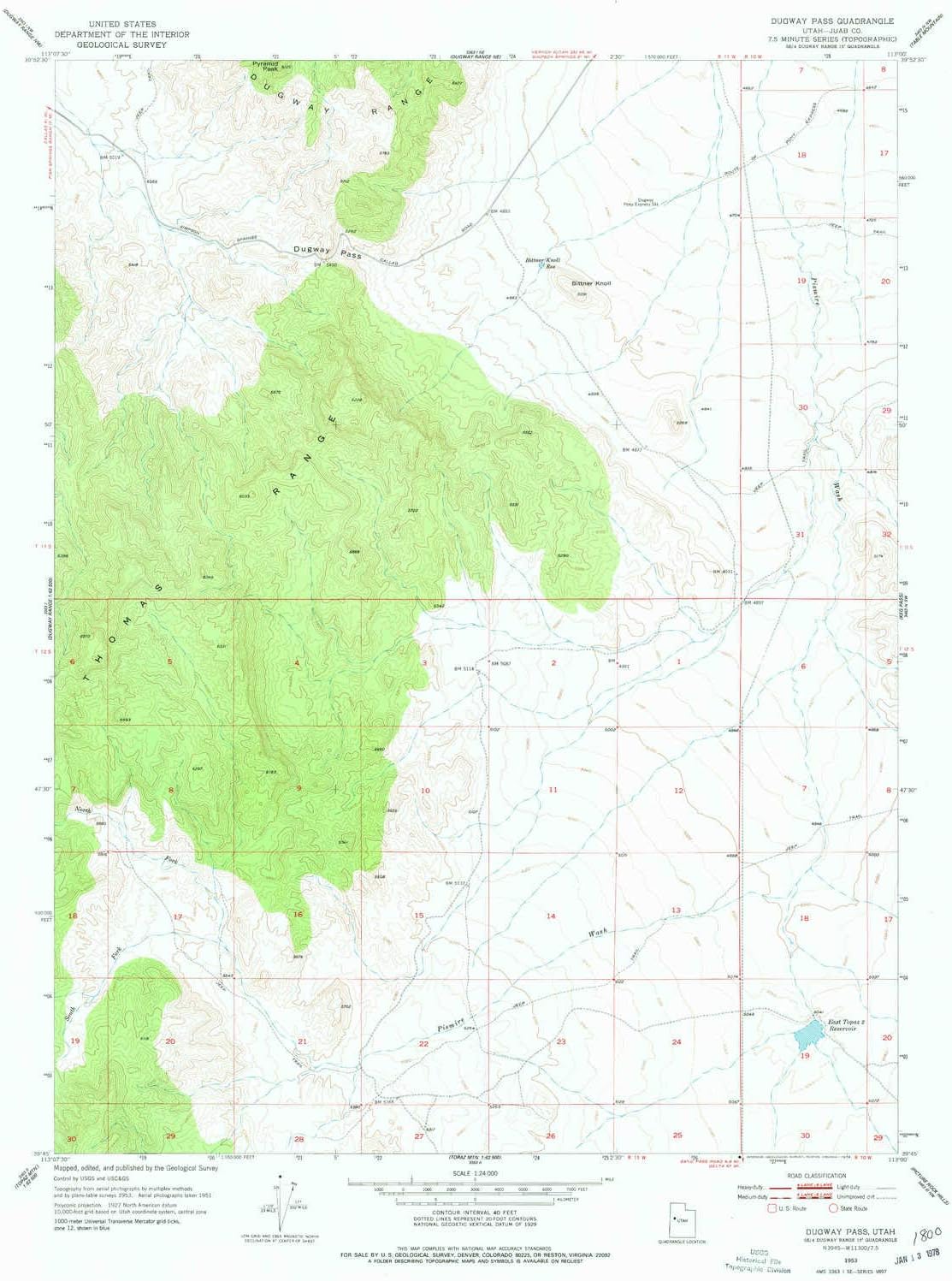 Amazon.com : YellowMaps Dugway Pass UT topo map, 1:24000 Scale, 7.5 X 7 ...
