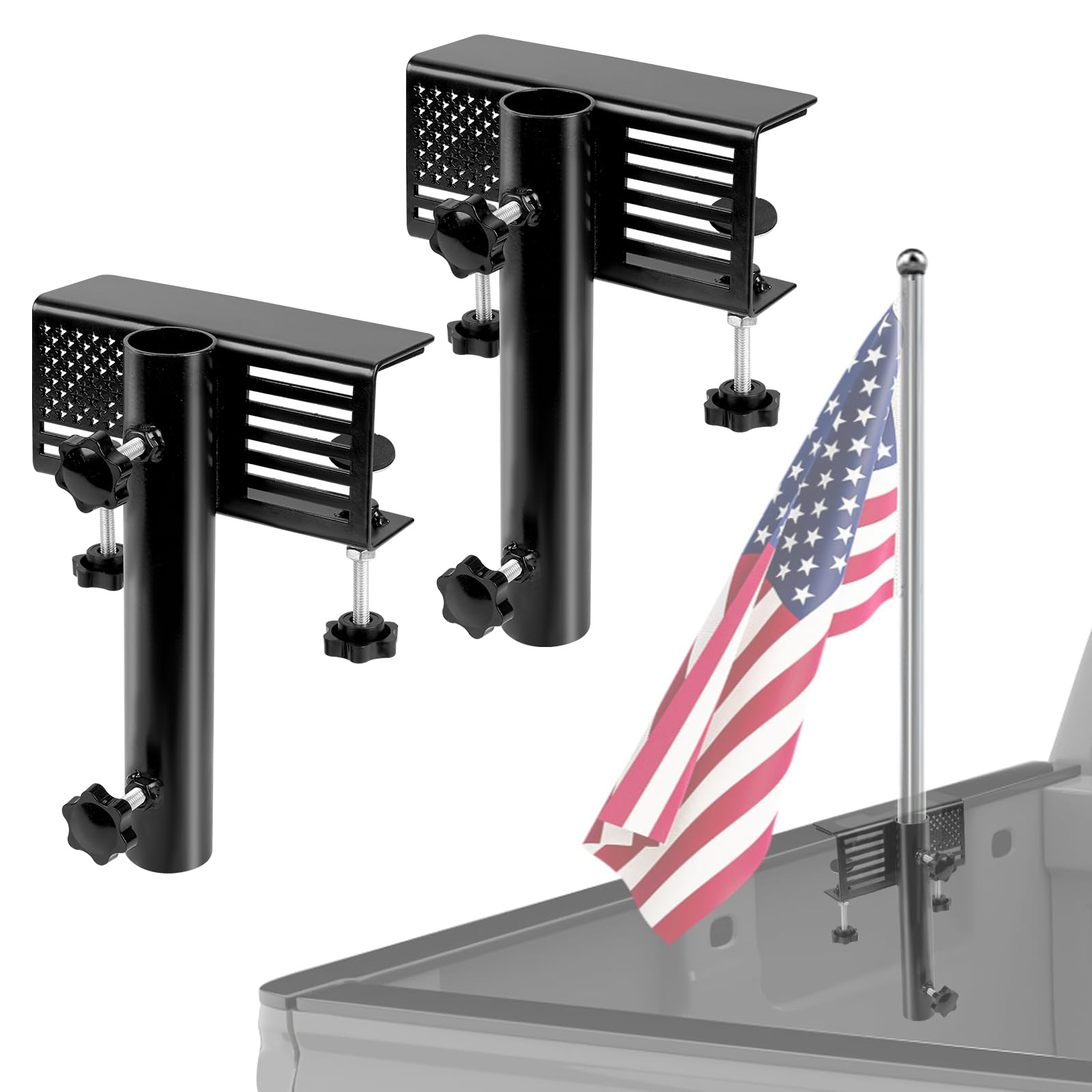 Snapklik.com : Carforu Truck Bed Flag Pole Mount, No Drilling Flag ...