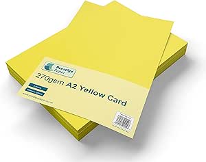A2 Yellow Card Stock x 5 Sheets, 270gsm (594mm x 420mm) - Prestige ...