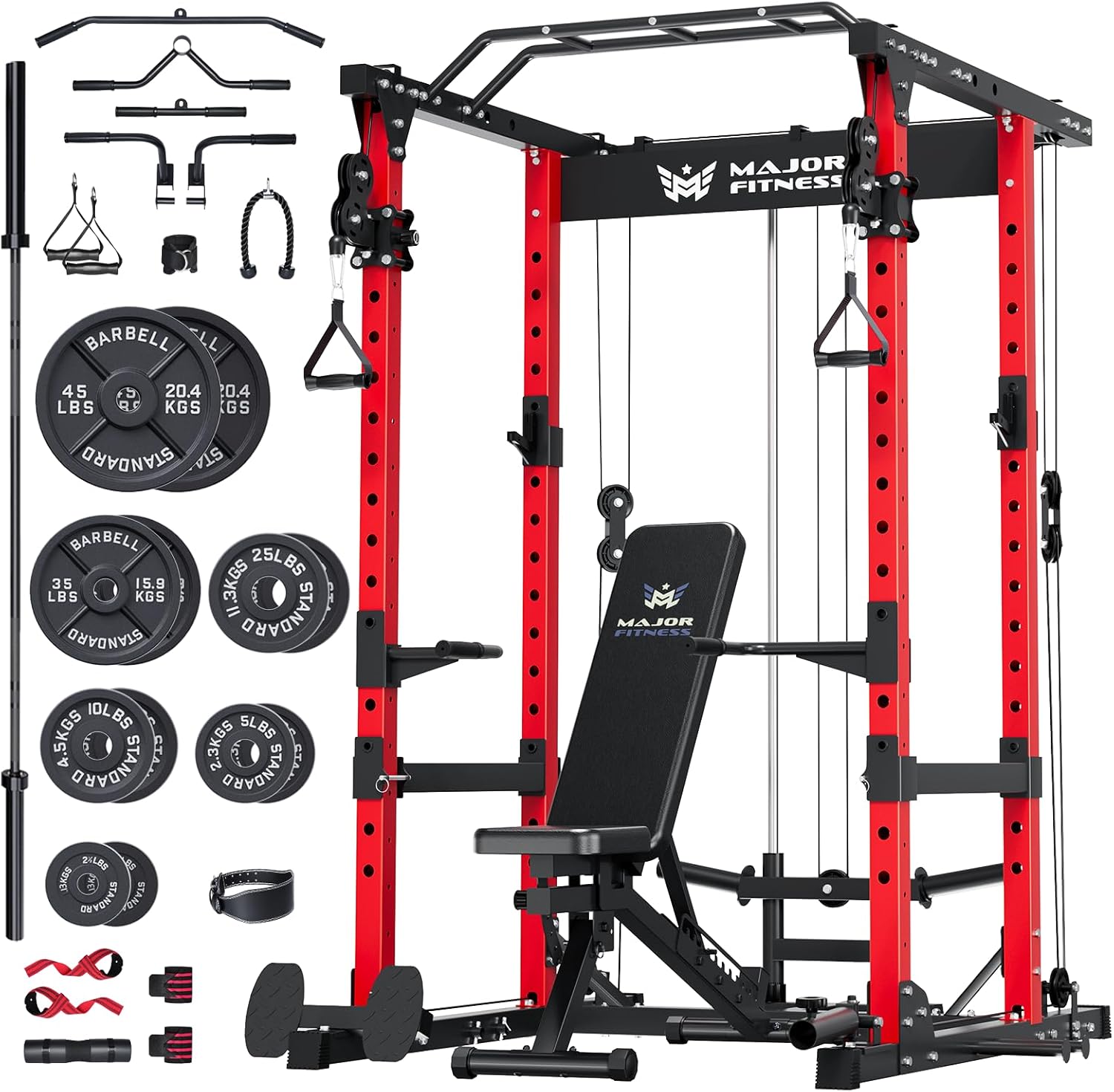 Amazon.com: MAJOR FITNESS Drone1 Power Cage - Multi-Function Power Rack ...
