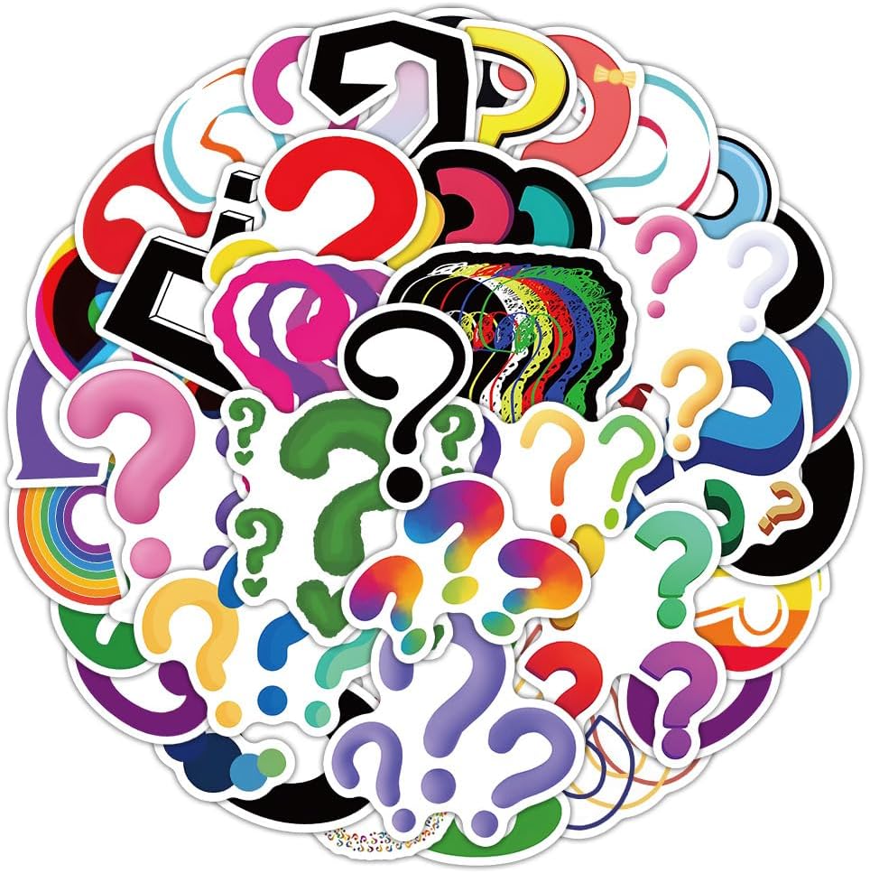 Amazon.com: Question Mark Stickers 60 Pcs Waterproof Cartoon Funny ...