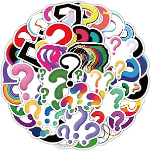 Amazon.com: Question Mark Stickers 60 Pcs Waterproof Cartoon Funny ...