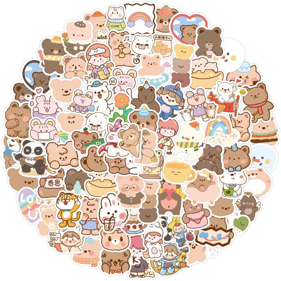 Amazon.com: Kawaii Cartoon Bear Stickers 50PCS Laptop Stickers for Kids ...