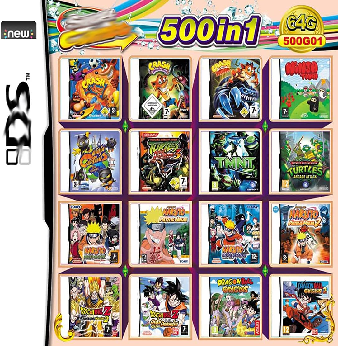 500 en 1 Jeu DS Super Combo Cartridge NDS Game Card pour DS NDS NDSL ...