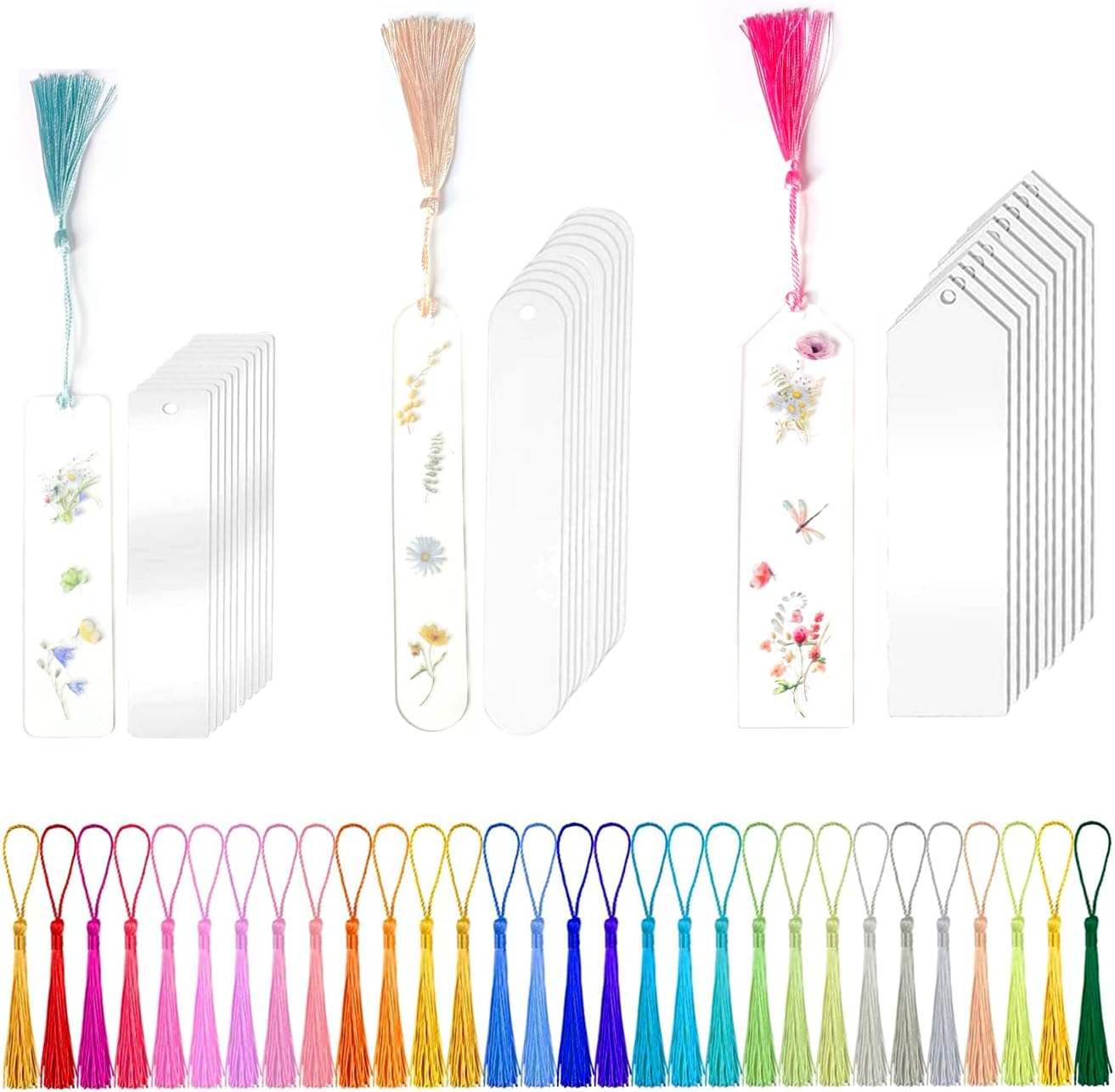 Amazon.com: 60PCS Acrylic Bookmark Blanks Kit, Magicalmai 30PCS Blank ...