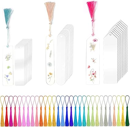 Amazon.com: 60PCS Acrylic Bookmark Blanks Kit, Magicalmai 30PCS Blank ...