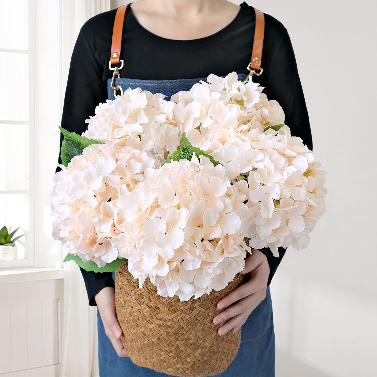 Amazon.com: JINWOE 5Pcs Boho Silk Hydrangea Artificial Flowers, 20Inch ...