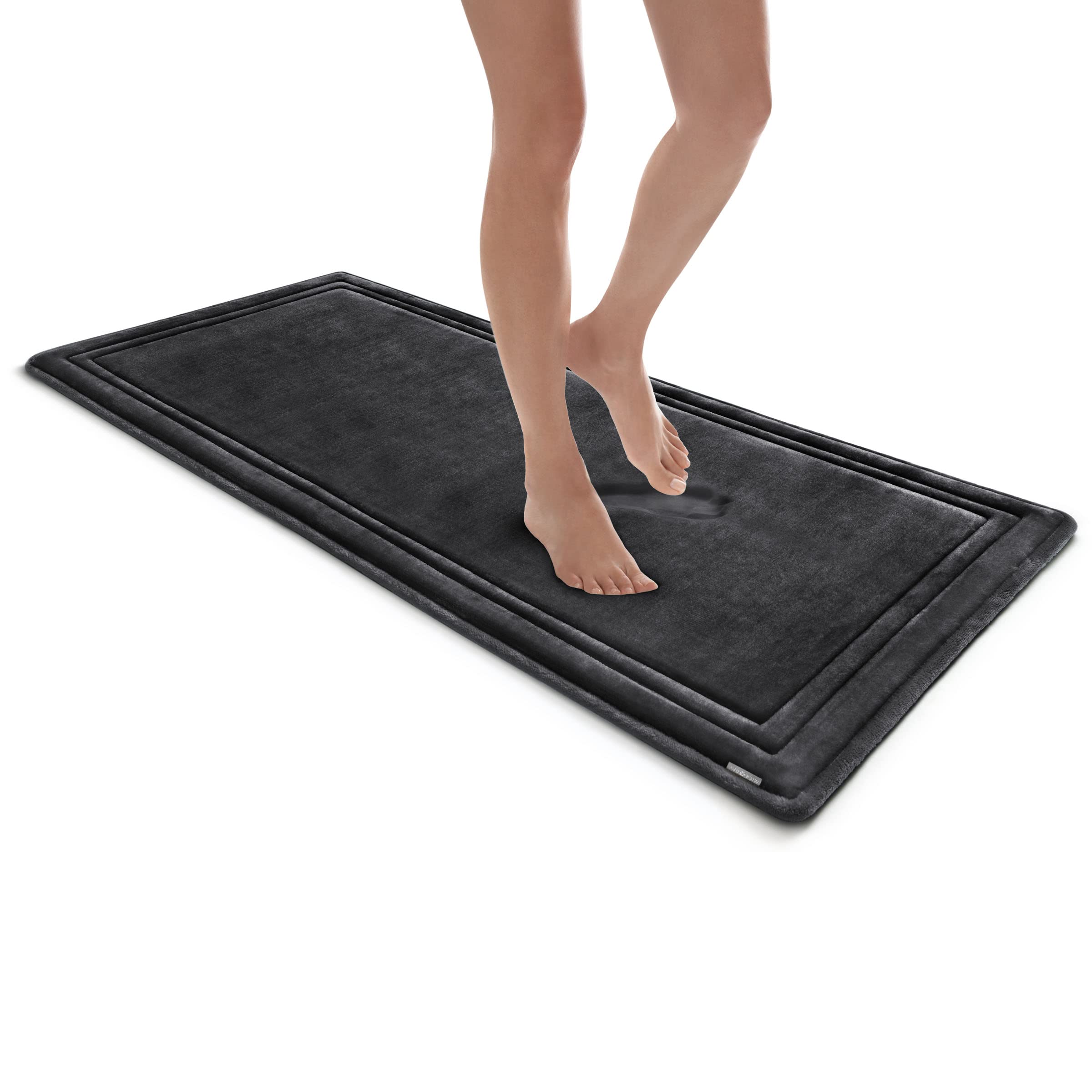Amazon.com: MICRODRY - Luxurious Memory Foam Bath Mat, Charcoal-Infused ...