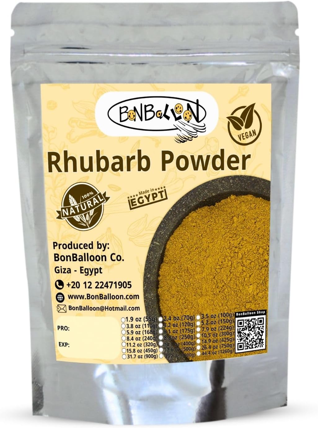 Amazon.com: Dried Rhubarb Root Ground Powder Bulk Rheum Herbal Herb ...