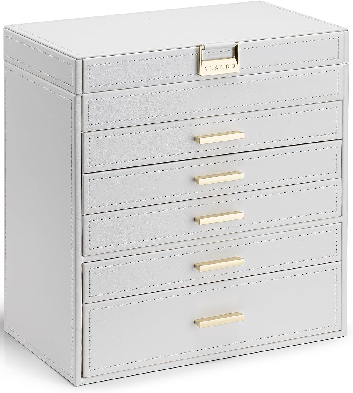 Amazon.com: Vlando 6 Layer Large Jewelry Box - Jewelry Holder Organizer ...