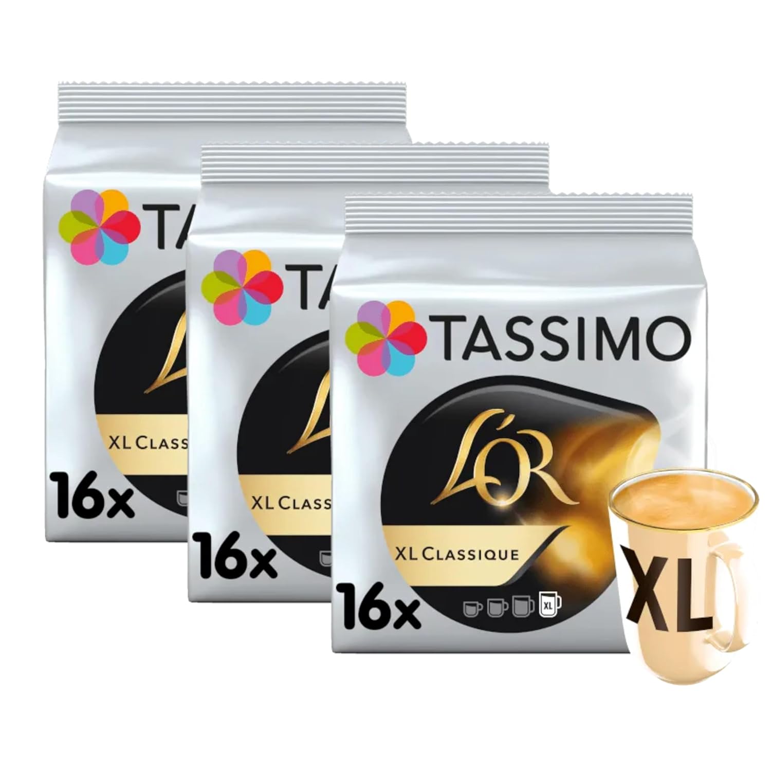 Amazon.com: Tassimo T Discs L'OR Espresso XL Classique (3 Packs, 48 T ...