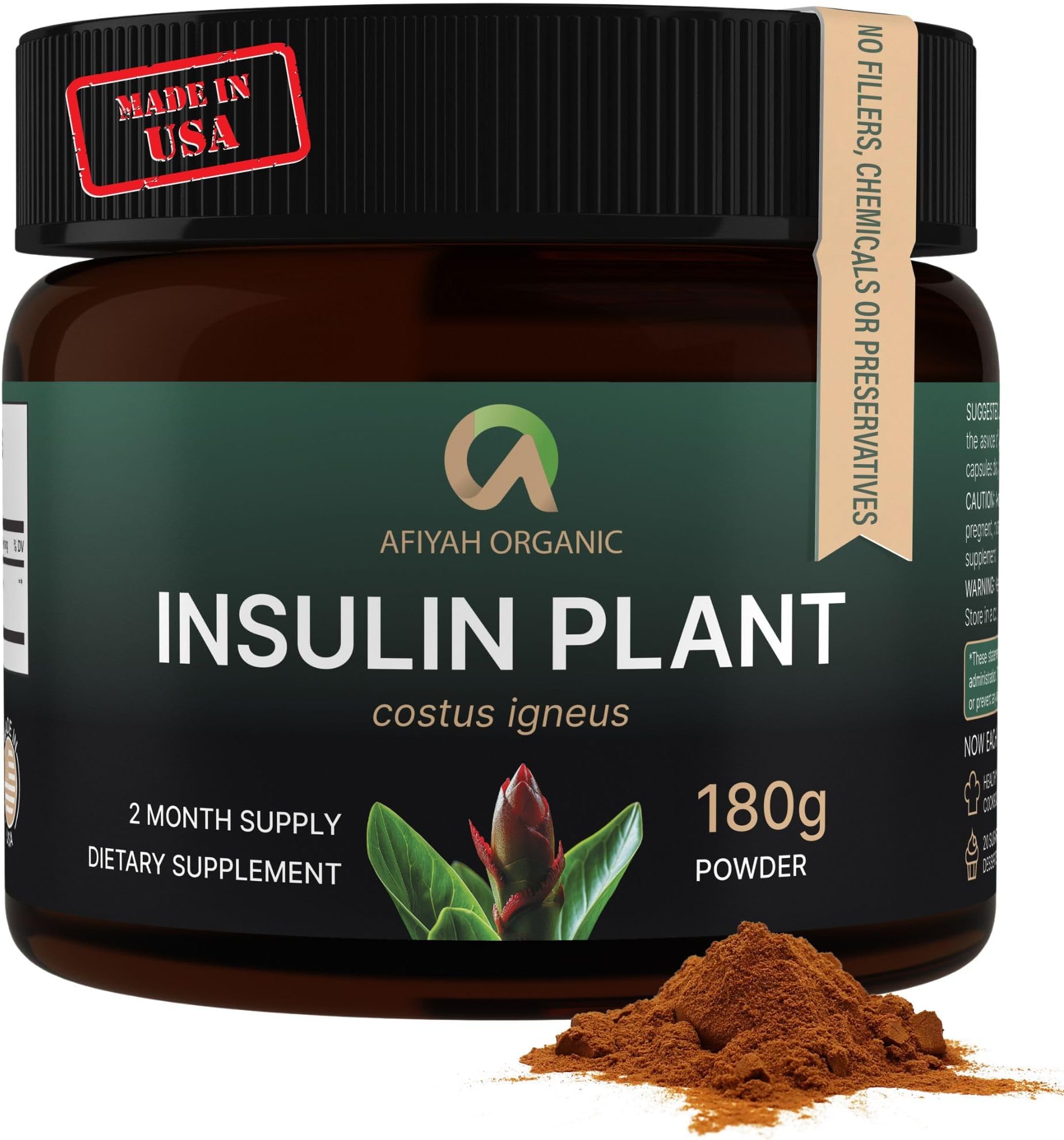 Amazon.com: ORGANOPLEX - Insulin Plant Powder (Costus Igneus), 100% ...