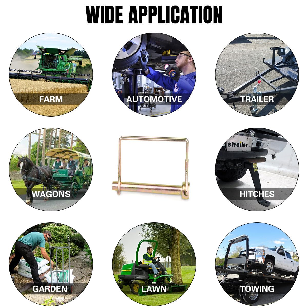 Snapklik.com : 10 PCS 1/4 Trailer Hitch Pin Wire Lock Pin Square Bail ...