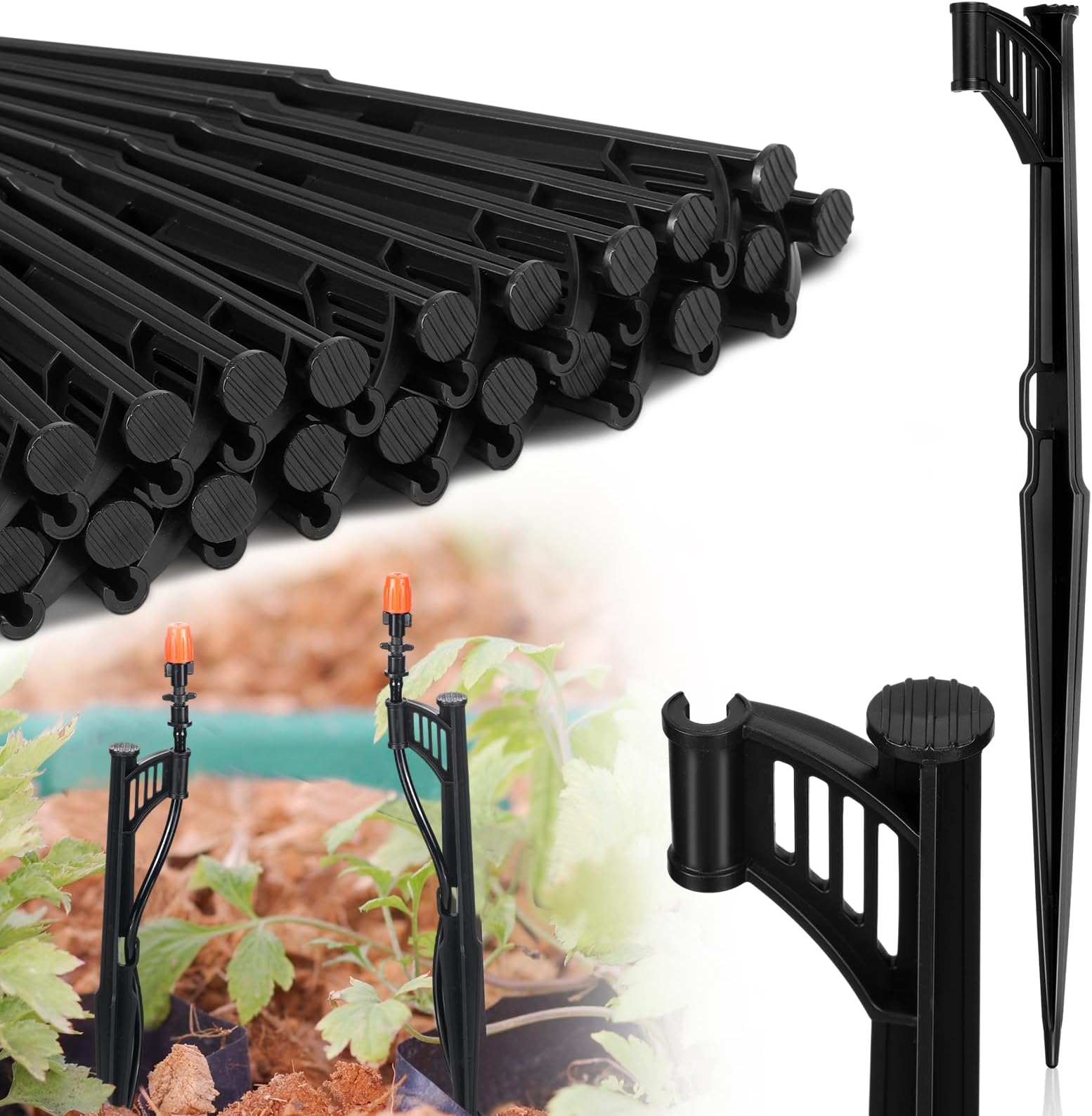 Amazon.com : 200 Pcs Irrigation Drip Support Stakes 1/8-1/4" Universal ...