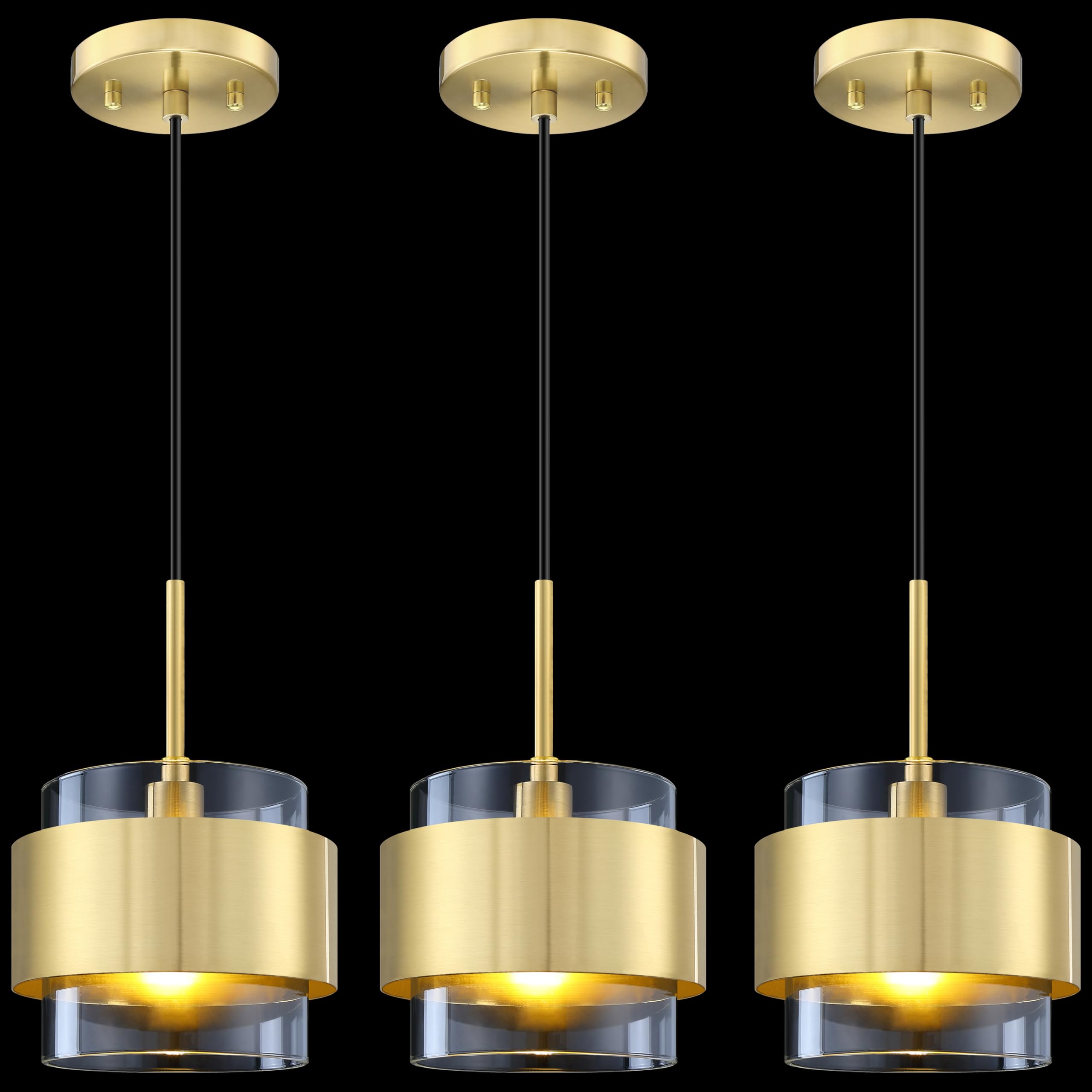 Dolaimy House 3 Pack 1 Light Hanging Kitchen Island Modern Industrial ...