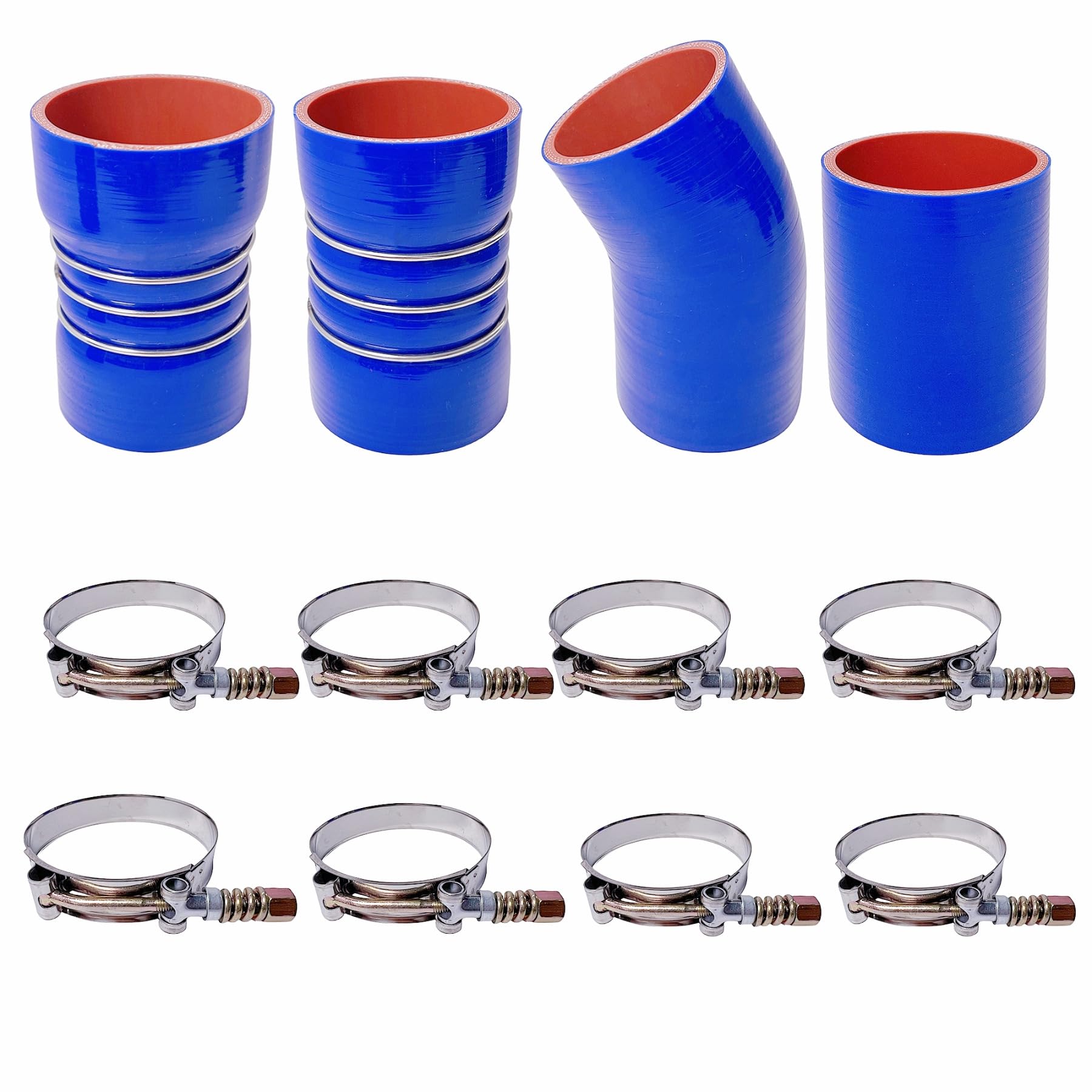 Amazon.com: LSDZWORK Turbo Intercooler Boots Kit with T-Bolt Clamp for ...