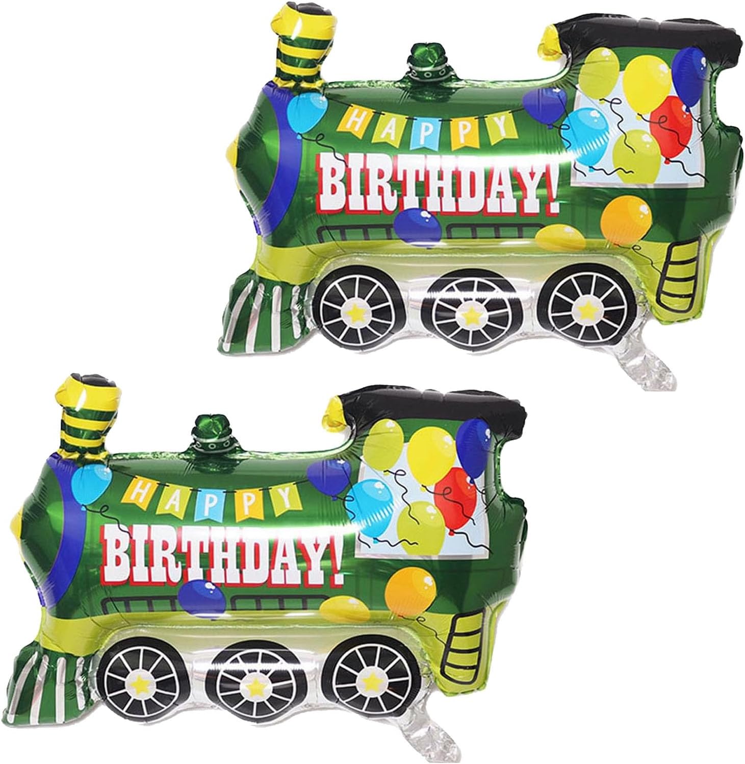 Amazon.com: GOTPASS 2PCS Jumbo Train Foil Balloons Train Themed Party ...
