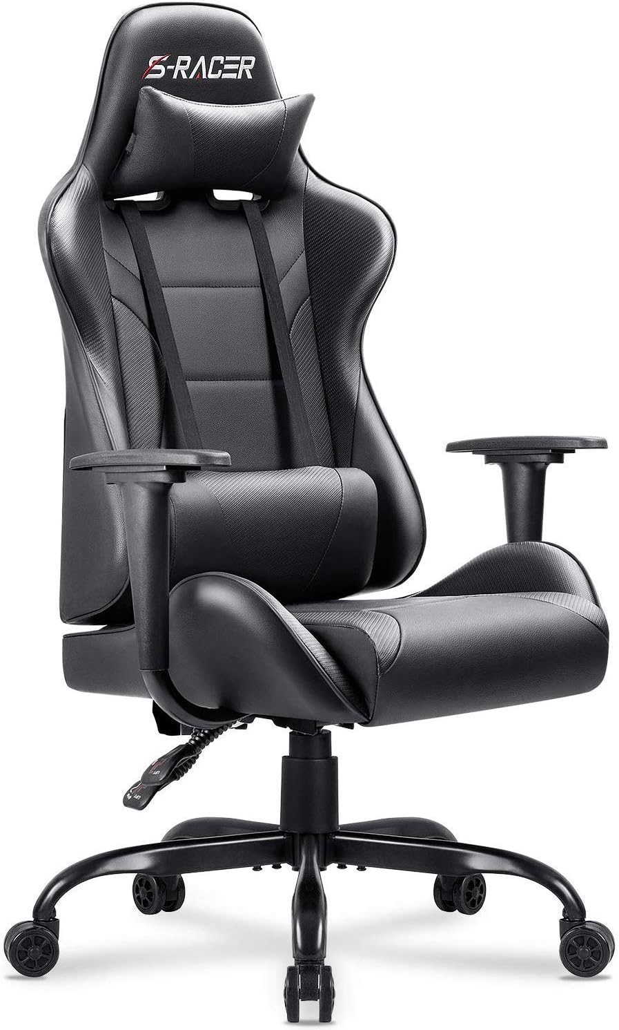 Amazon.com: Homall Gaming Chair Computer Office High Back Leather Gamer ...