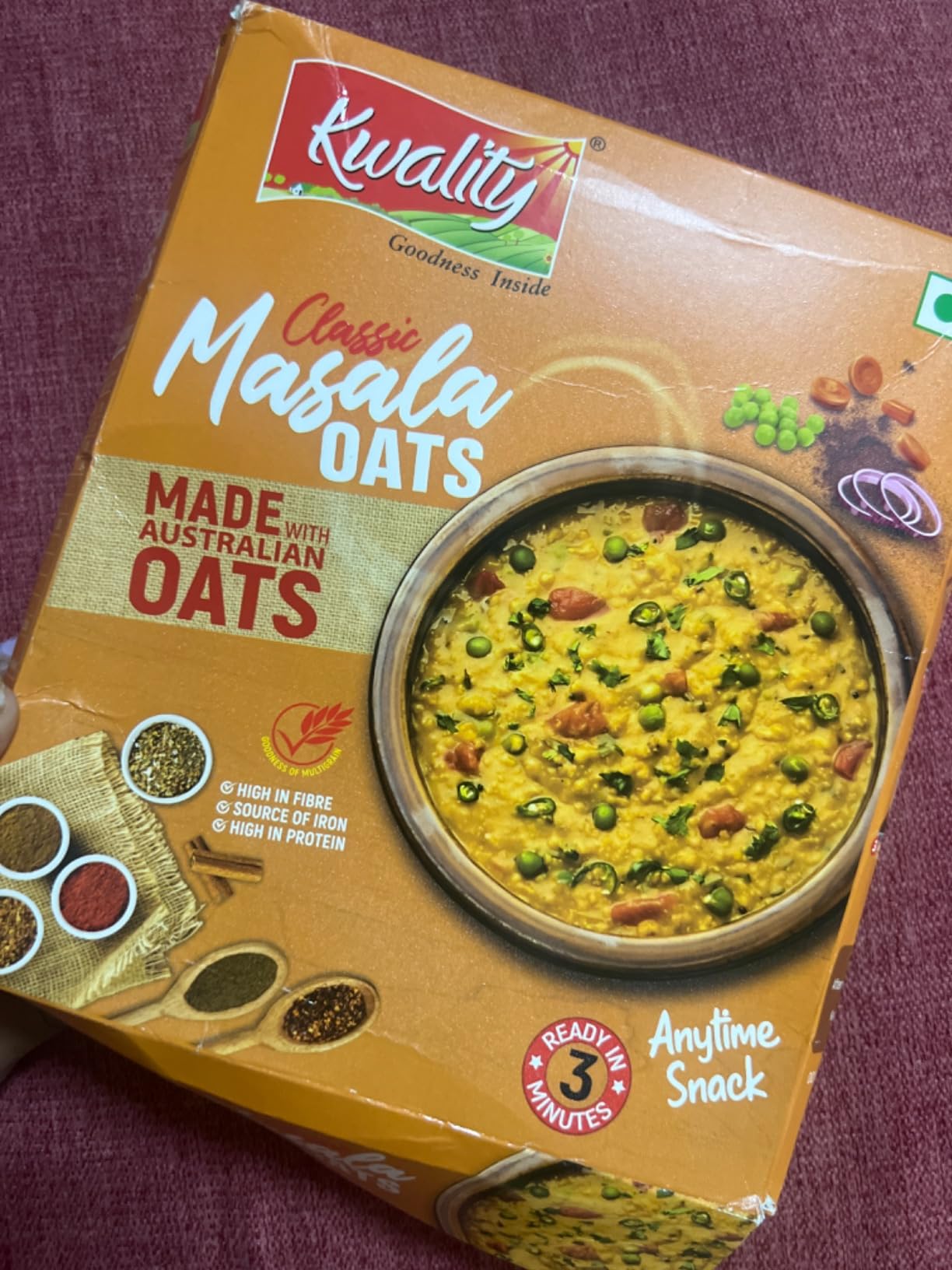 Kwality Classic Masala Oats 500g | Healthy Breakfast | High Fiber ...