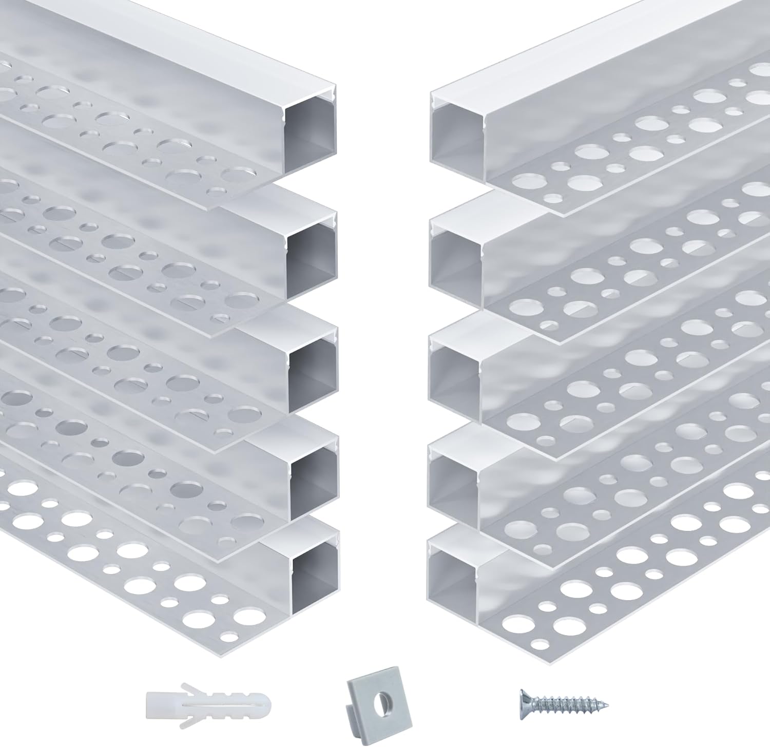 GOOLAMA Plaster-in LED Aluminum Channel 10Pack 1m/3.3ft Plaster LED ...
