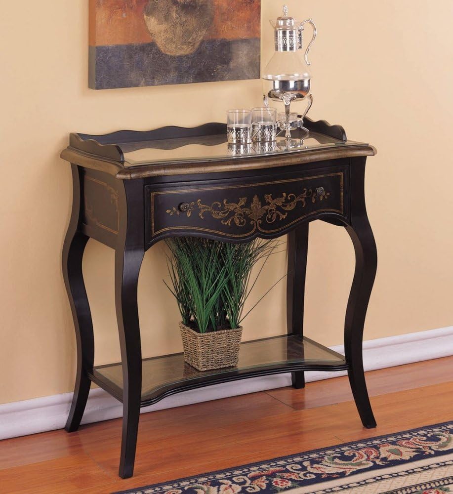 Amazon.com: Powell Masterpiece Deep Mocha Console Table with Glass ...