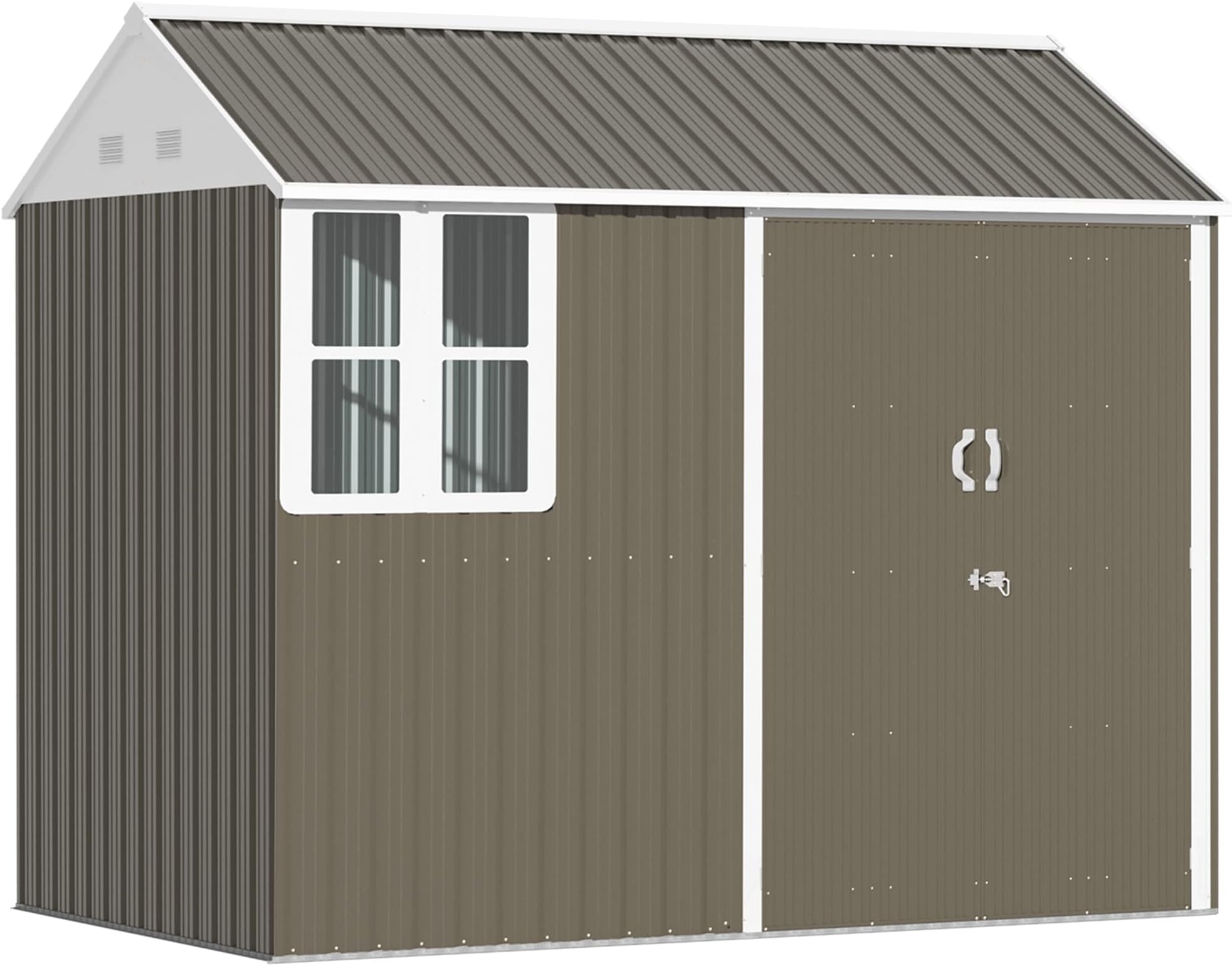 Amazon.com : Outsunny 8' x 6' Outdoor Storage Shed, Metal Garden Shed ...