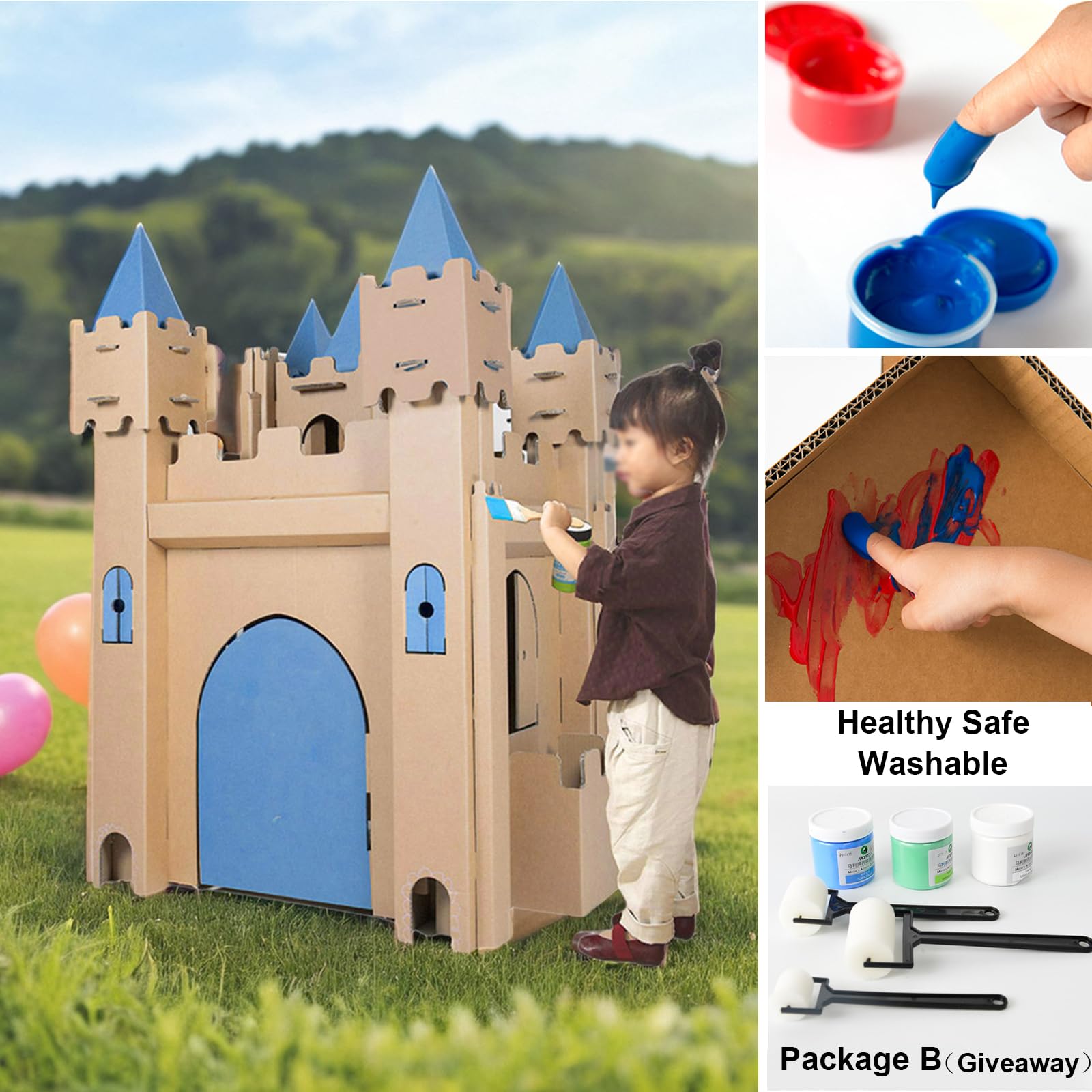 Cardboard Castle Playhouse Kingpower Children's Playhouse Ritterburg