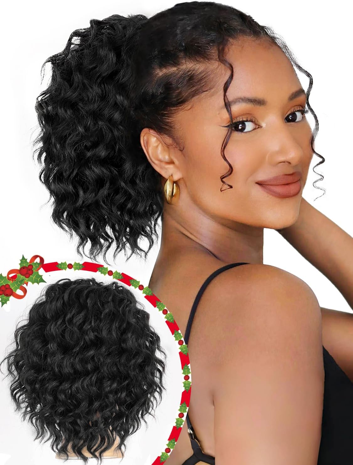 Amazon.com : GLAM21USA Afro Puff Drawstring Ponytail Retro Kinky Curly ...