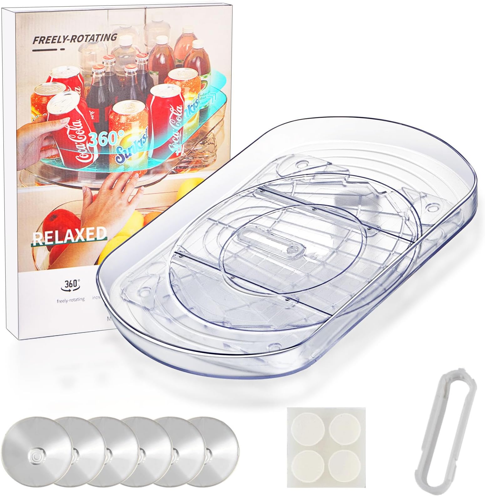 Amazon.com - Lazy Susan Turntable Organizer for Refrigerator:Square ...